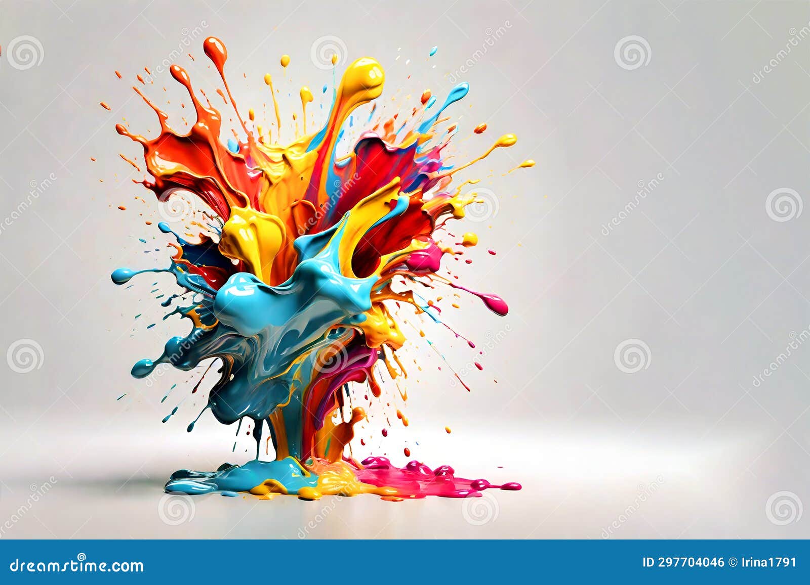 Colorful Splashes of Multi-colored Paint Flying in Different Directions ...