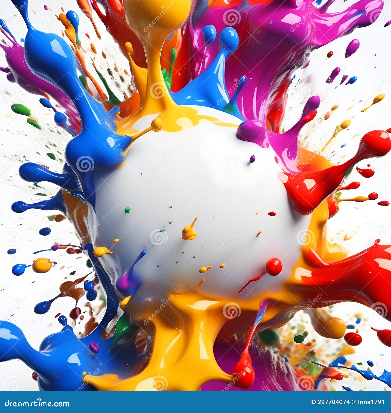 Colorful Splashes of Multi-colored Paint Flying in Different Directions ...