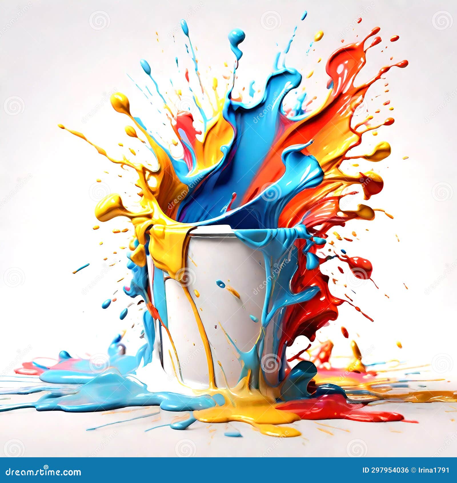 Colorful Splashes of Multi-colored Paint Flying in Different Directions ...