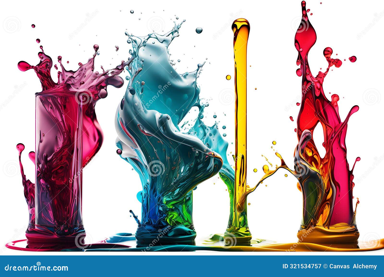 Colorful Splashes of Paint, Color Art Stock Image - Image of colors ...