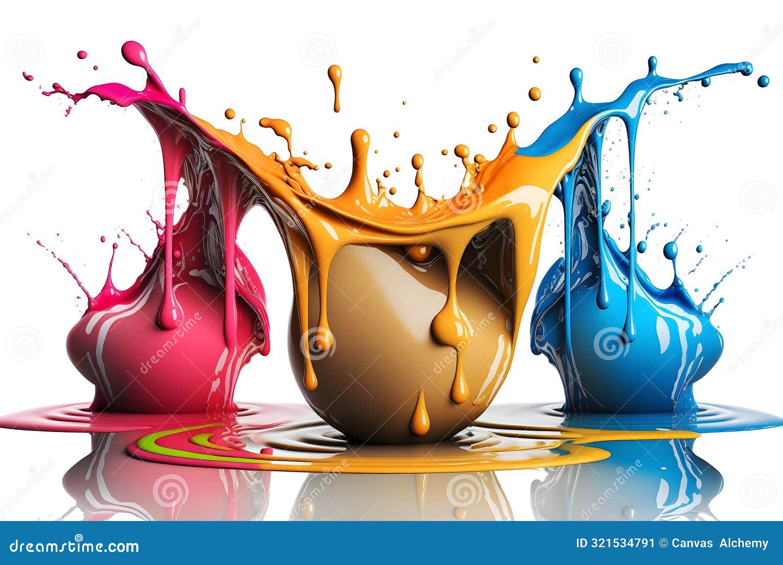 Colorful Splashes of Paint, Color Art Stock Image - Image of decorative ...