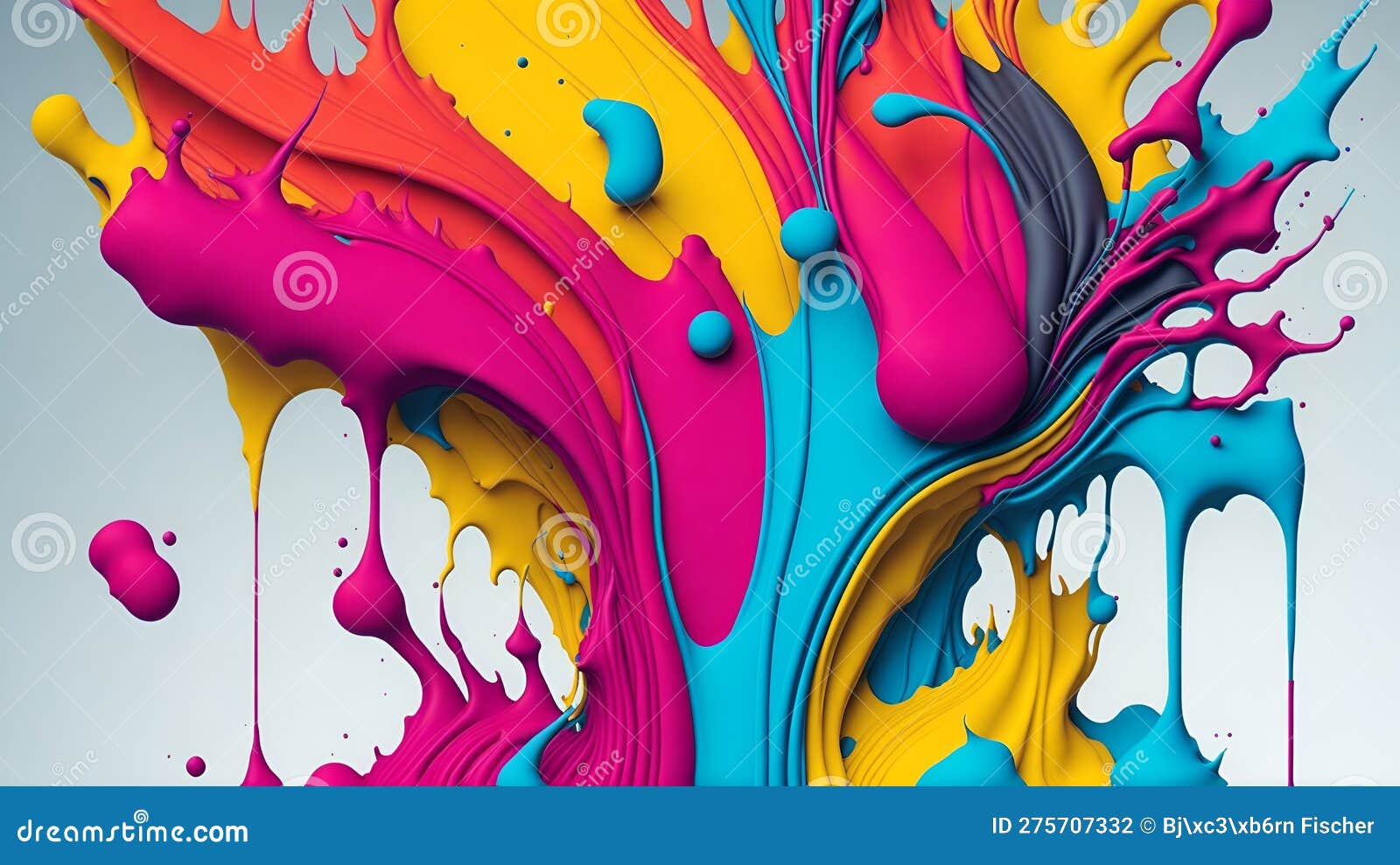 Colorful Splashes of Paint on Neutral Background Stock Illustration ...