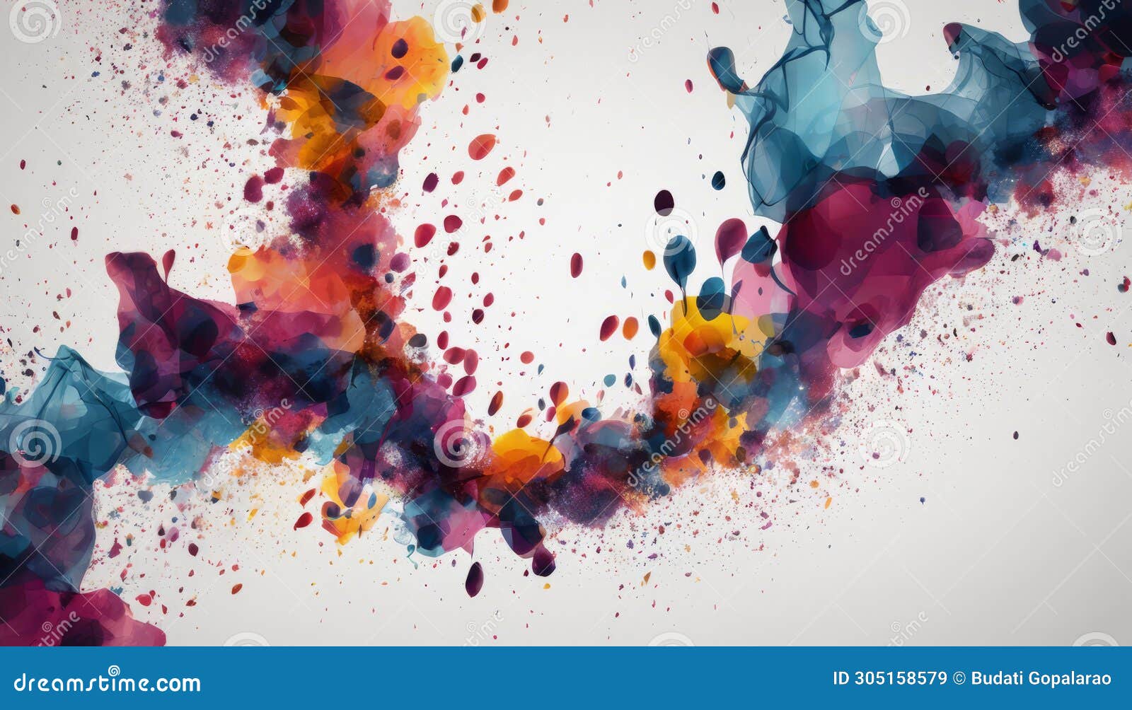 Colorful Splashes of Paint on a White Background Stock Illustration ...