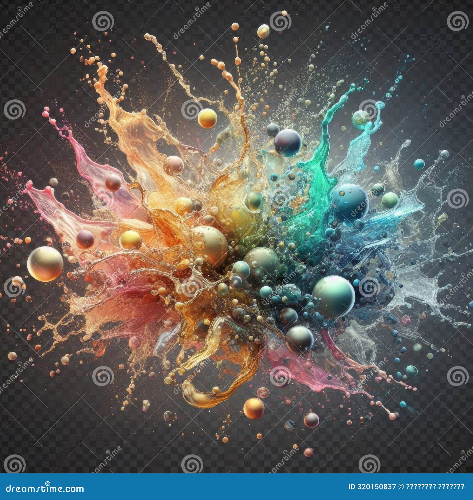 Colorful Splashes of Water Droplets, with Different Variations Stock ...