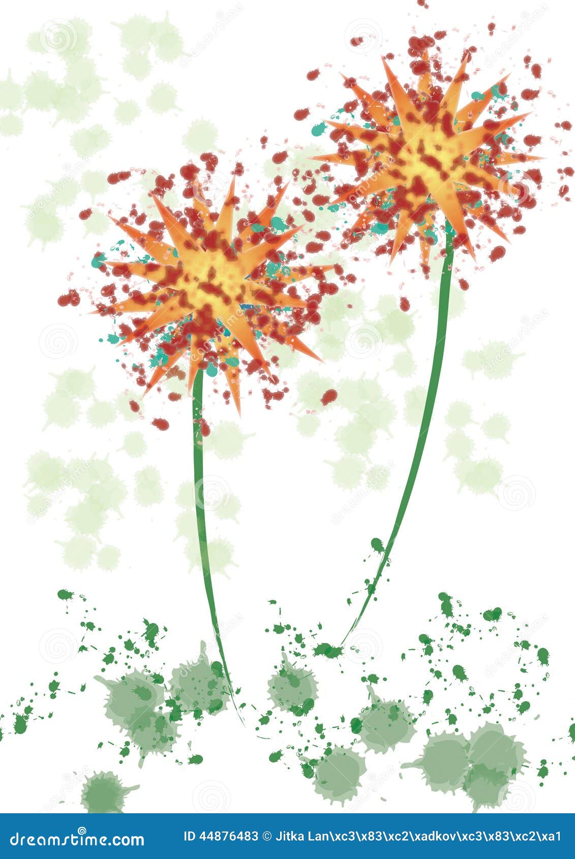 Colorful splatter flowers stock illustration. Illustration of colors ...
