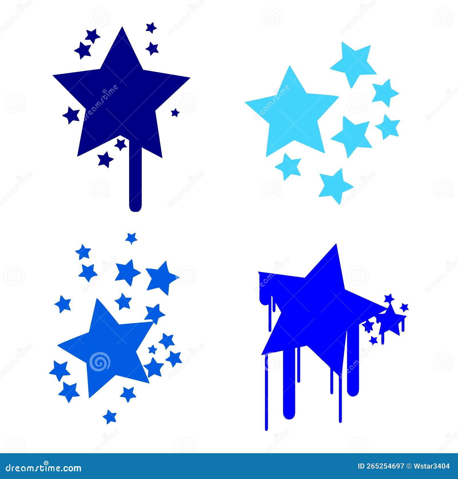 Colorful Splotched Stars Set Stock Vector - Illustration of burst ...