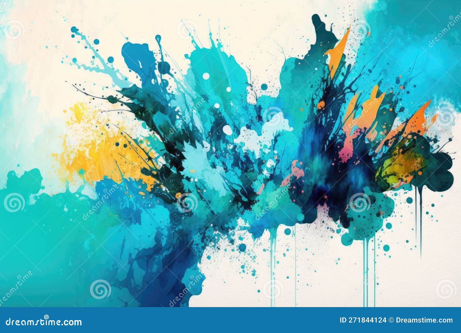 Colorful Splotches on a Watercolor Background Stock Illustration ...