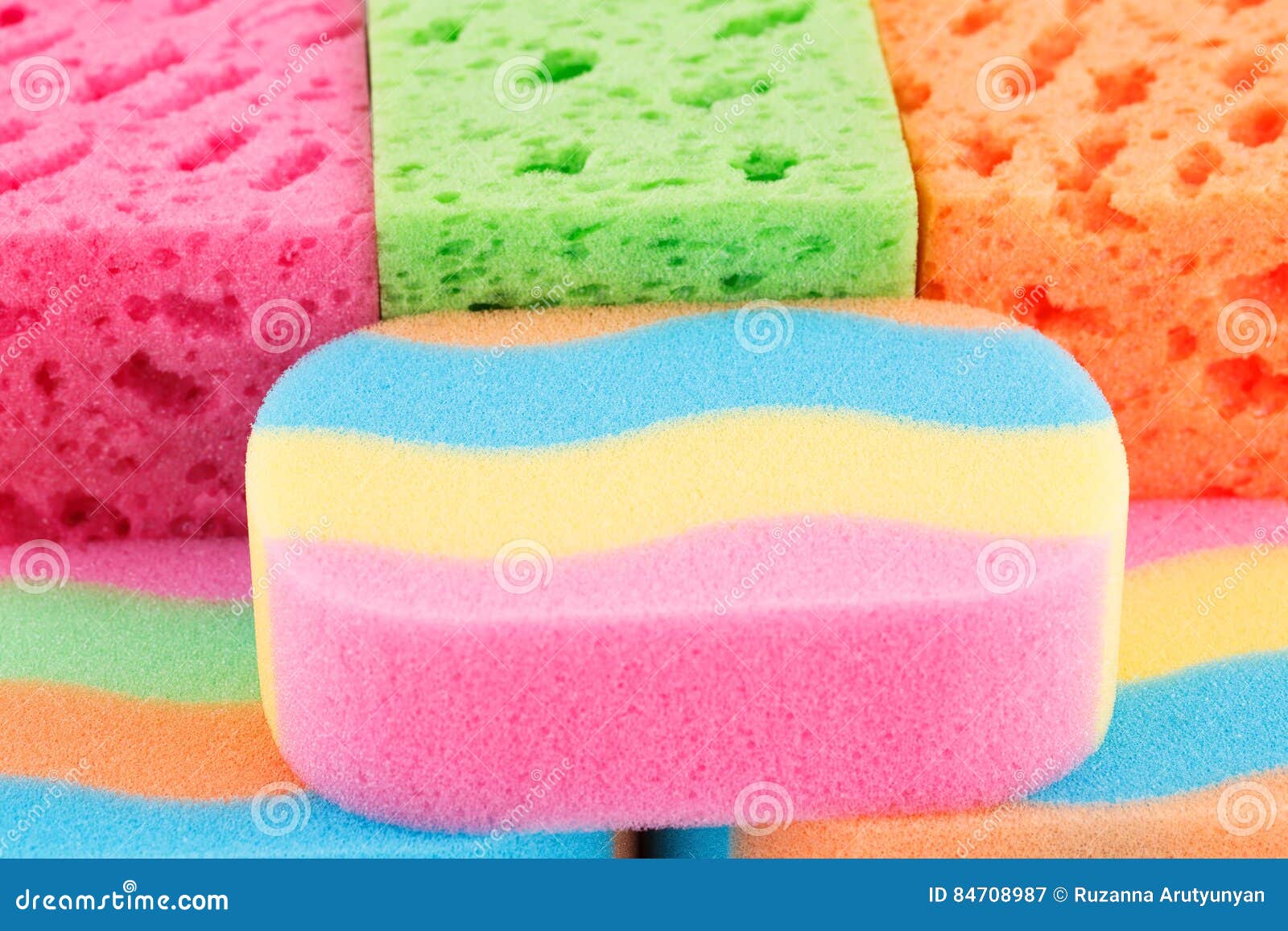 Colorful sponges stock image. Image of foam, care, color - 84708987