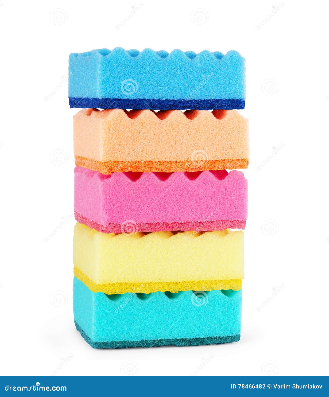Colorful Sponges Isolated on White Stock Photo - Image of utensil ...