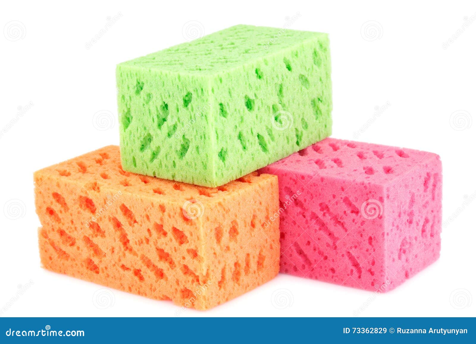 Colorful sponges stock image. Image of bath, clean, orange - 73362829