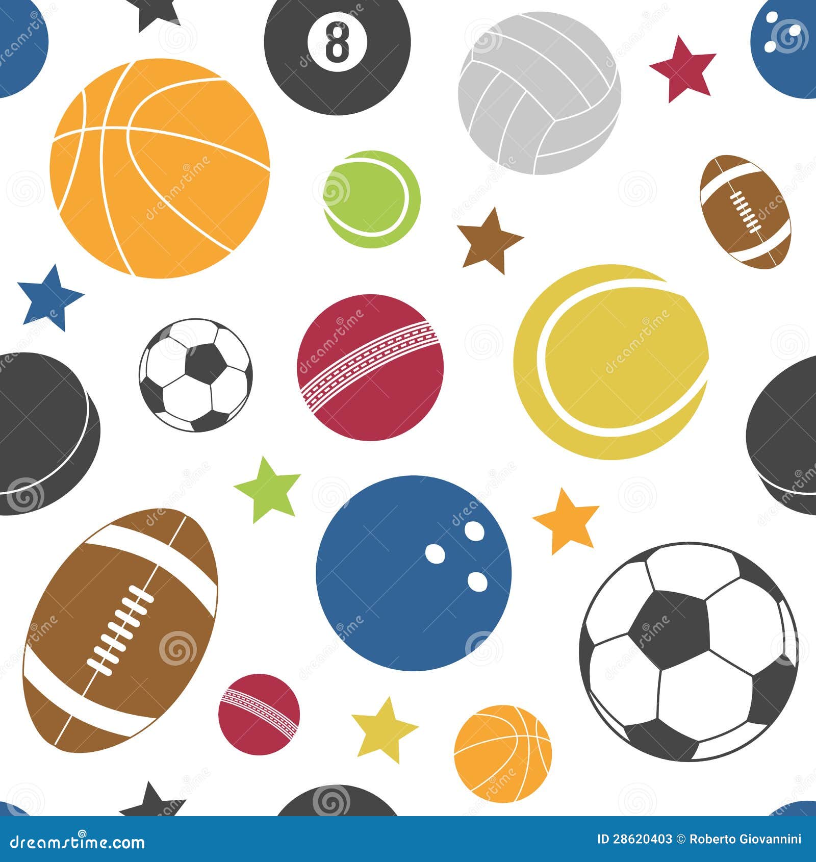 Colorful Sport Seamless Pattern Stock Vector - Illustration of object ...