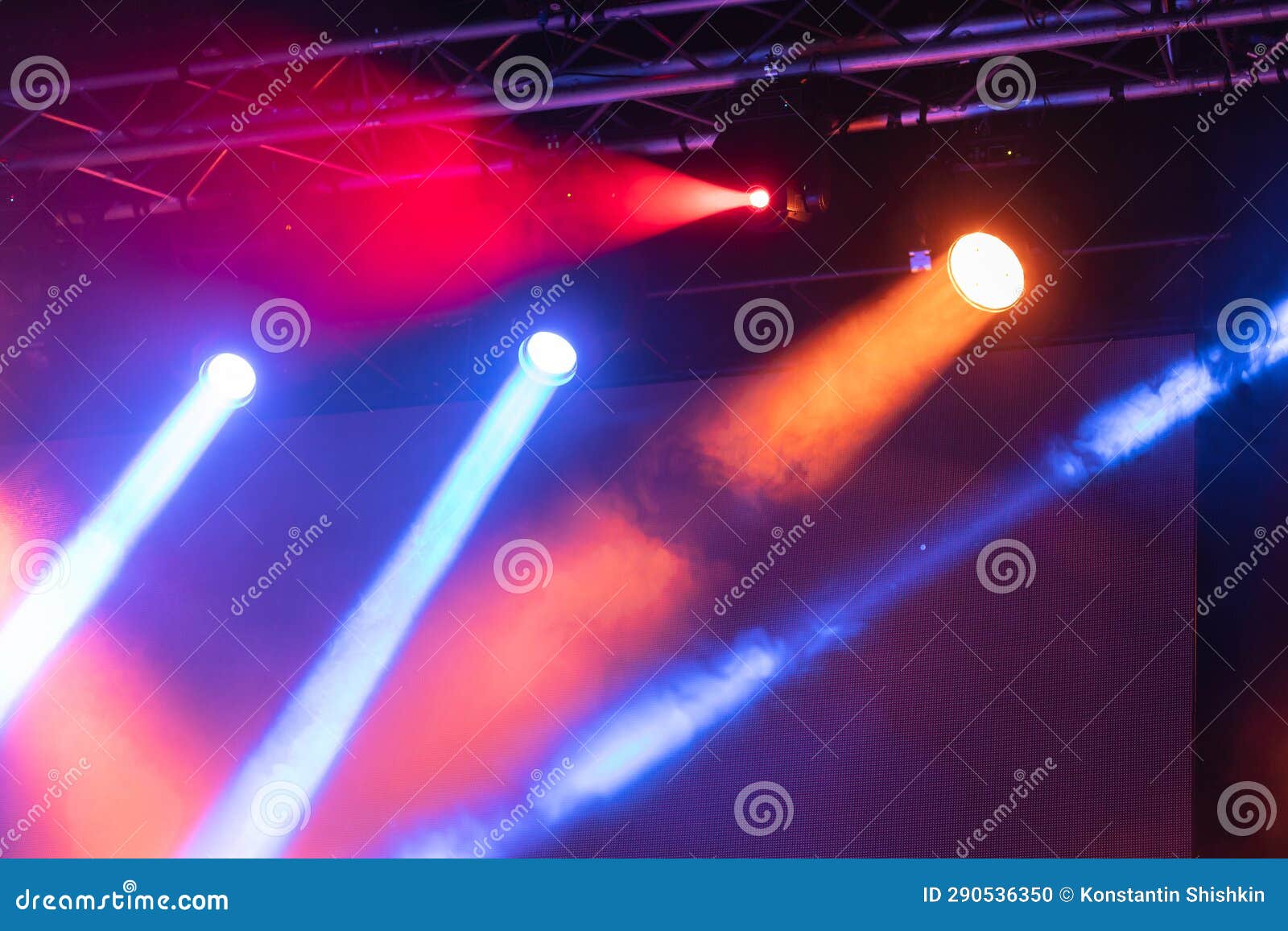 Colorful Spotlights on the Stage Stock Photo - Image of studio, spot ...