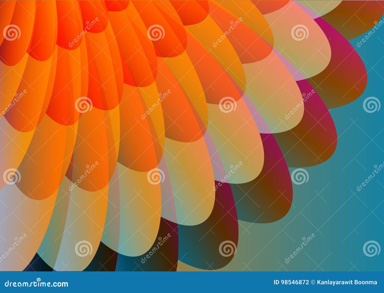 Colorful Spread Out Ellipse on Blue Background. Stock Vector ...