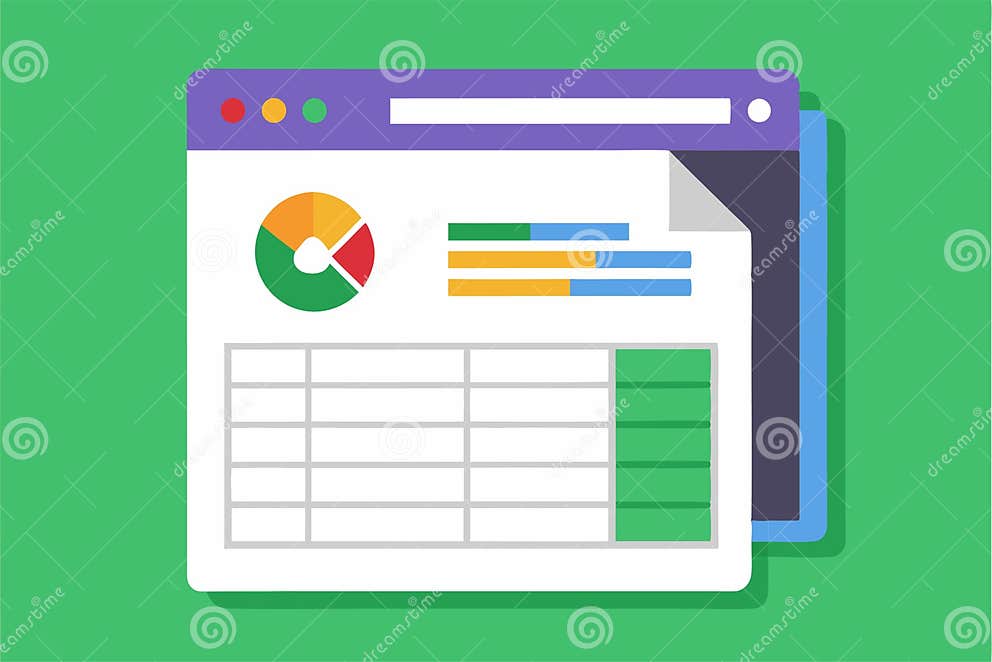 A Colorful Spreadsheet Shows Data Visualization Tools Including a Pie ...