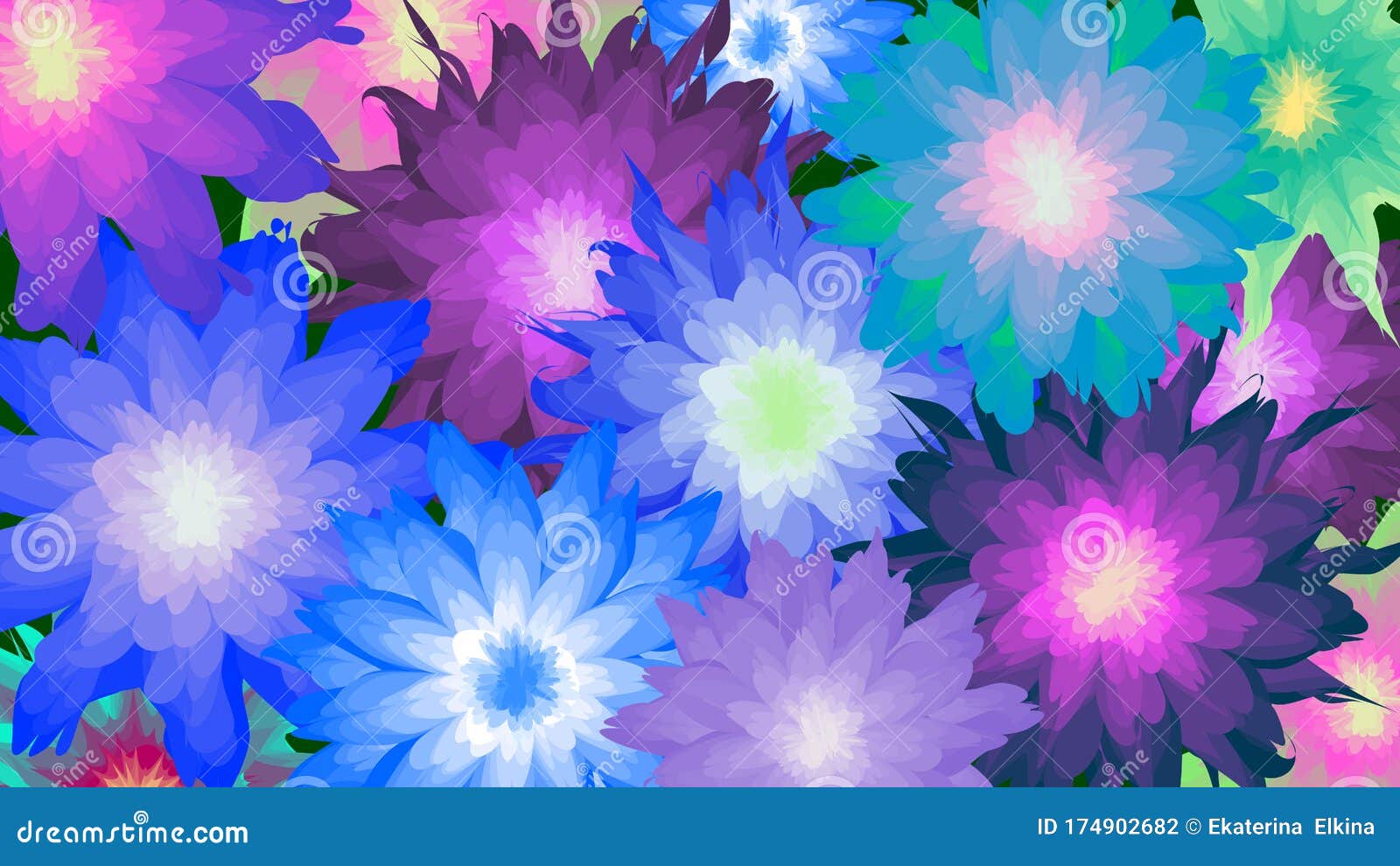 Colorful Spring Background with Beautiful Flowers. Vector Illustration ...