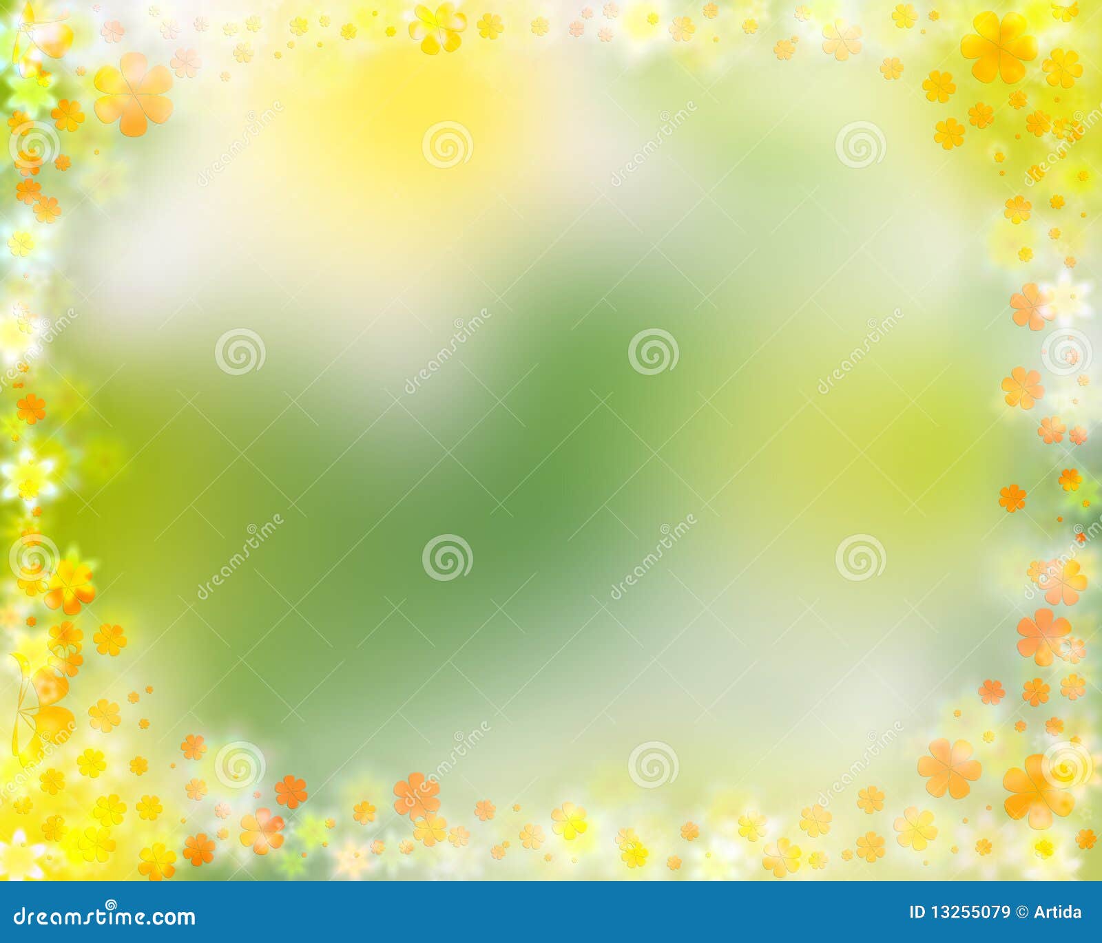 Colorful Spring Floral Border Stock Illustration - Illustration of ...