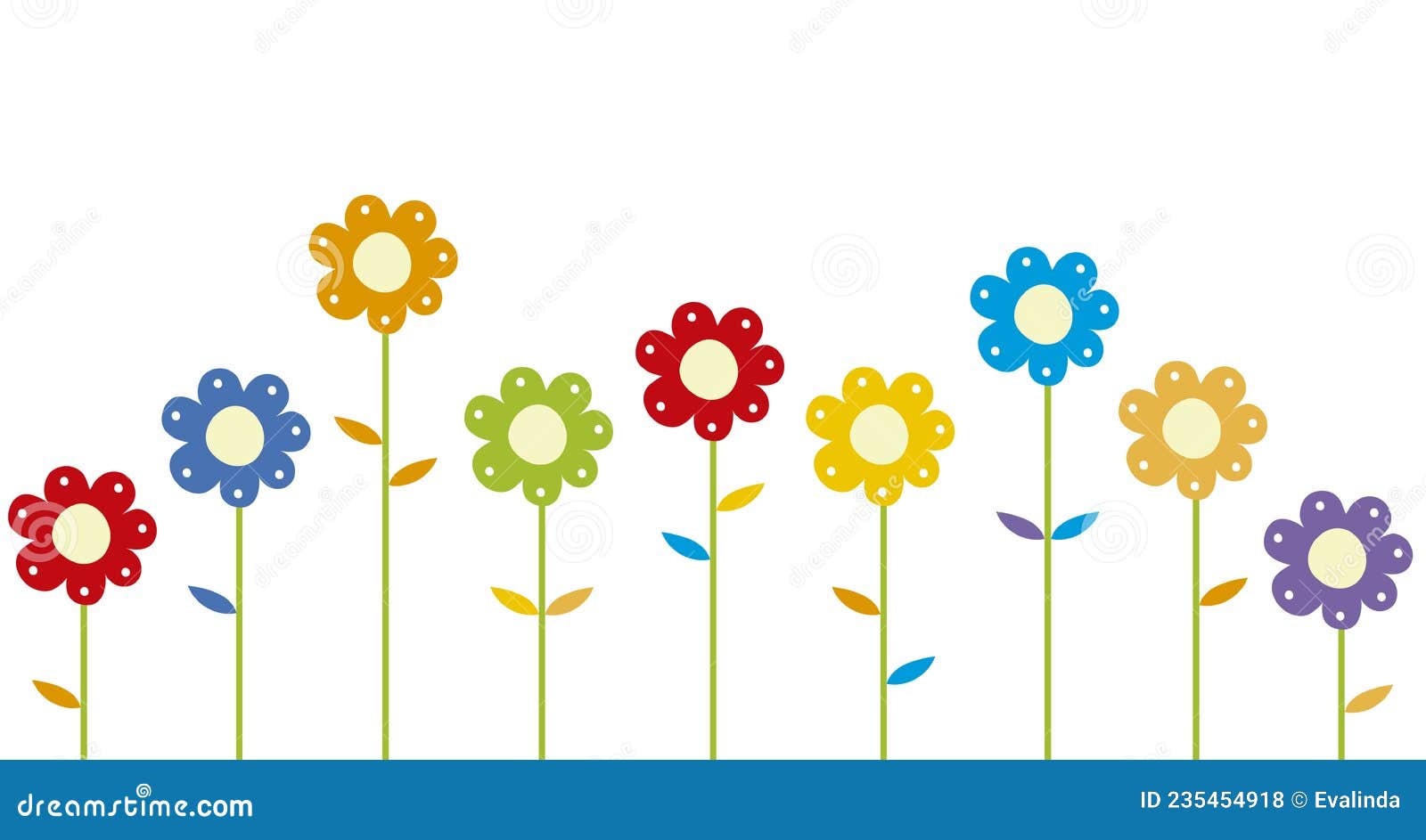 Colorful Spring Flowers Isolated on White Background. Stock Vector ...