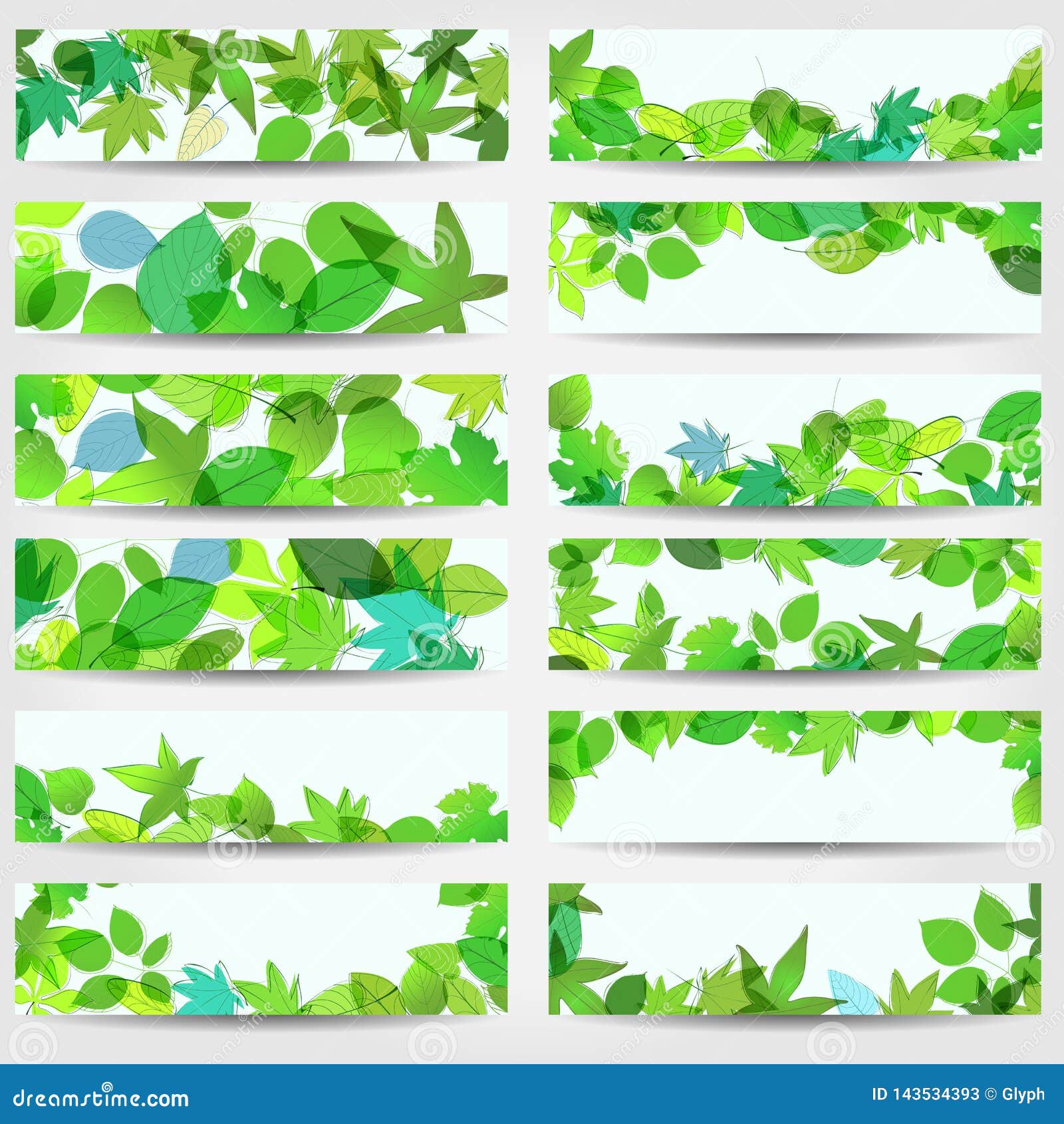 Colorful Spring Leaves Banners Stock Vector - Illustration of april ...