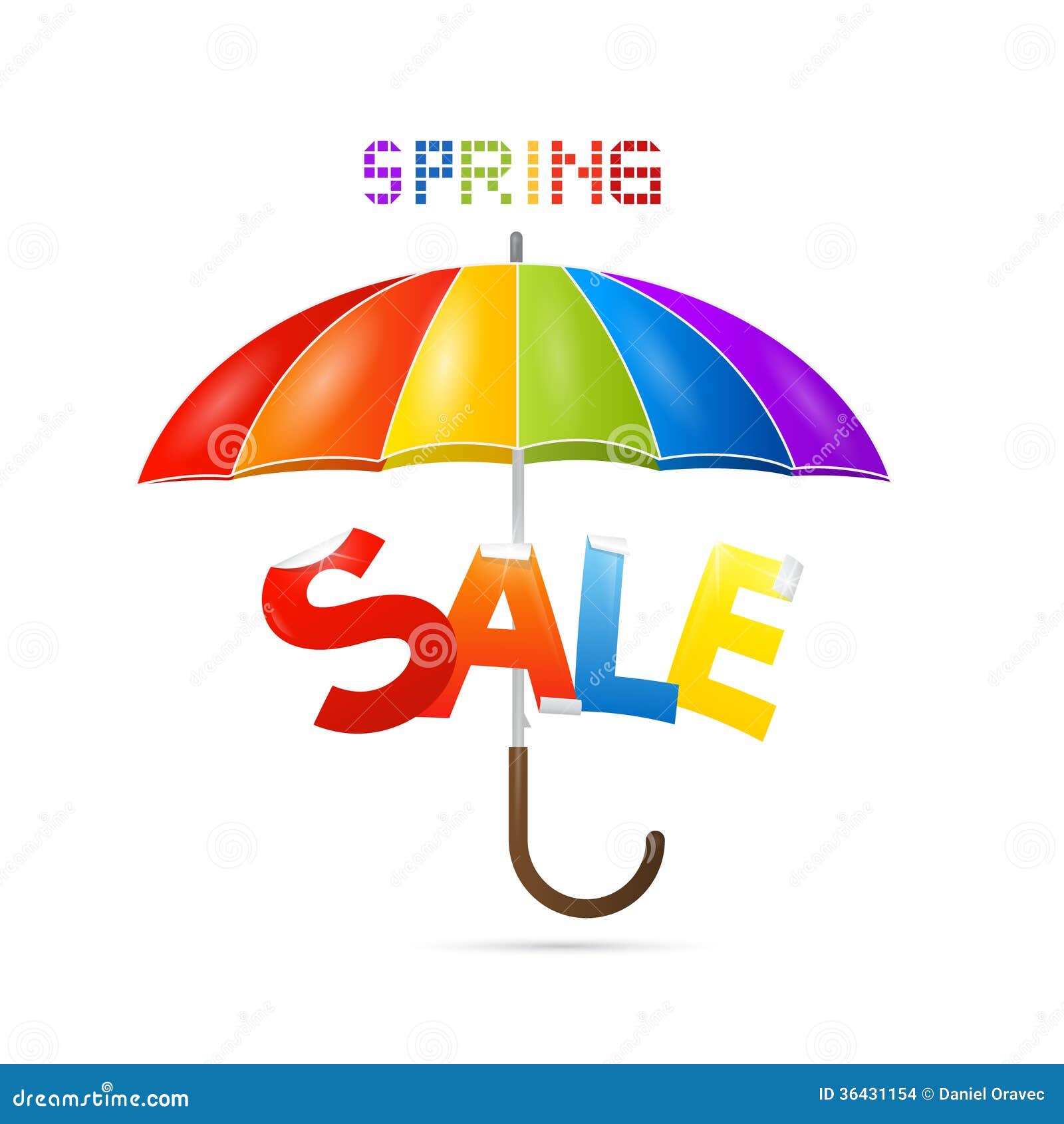 Colorful Spring Sale Umbrella Stock Vector - Illustration of beautiful ...