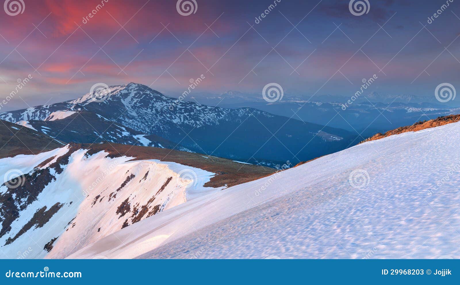 Spring Sunrise in the Mountains Stock Image - Image of hill, majestic ...