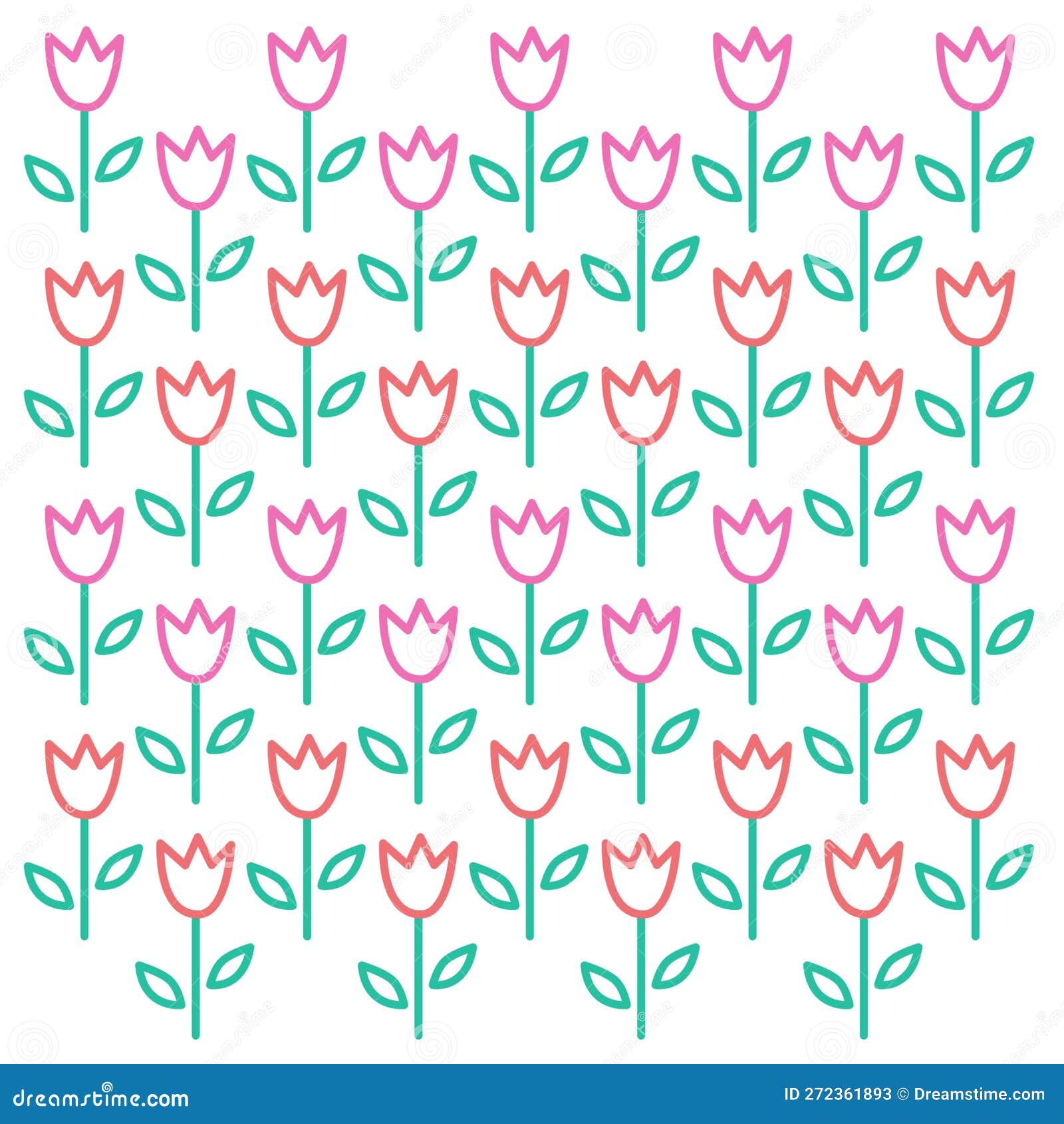 Colorful Spring Tulips Pattern, Texture, Background Stock Vector ...
