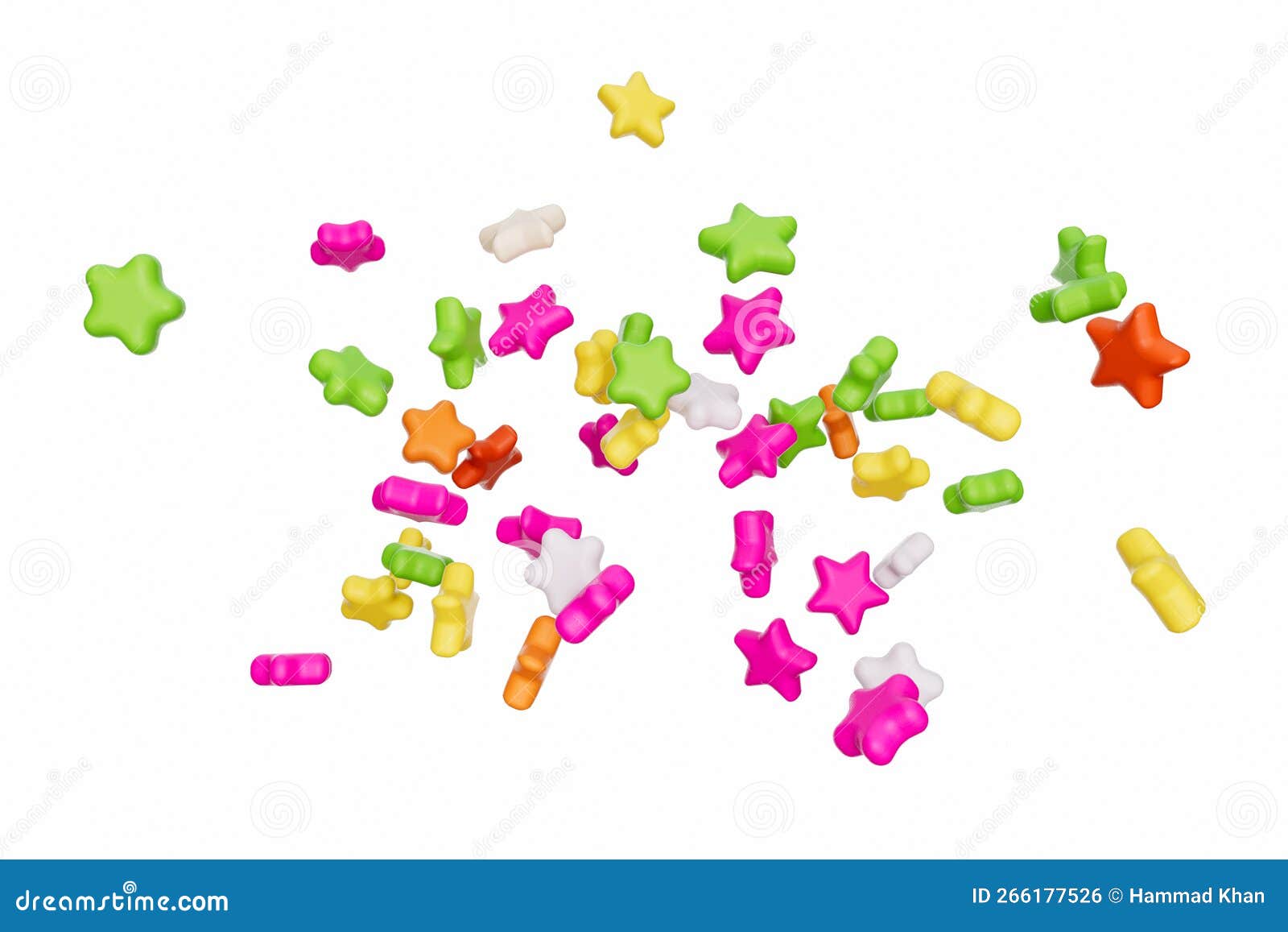 Colorful Sprinkles in the Form of Stars Cake 3d Illustration Stock ...