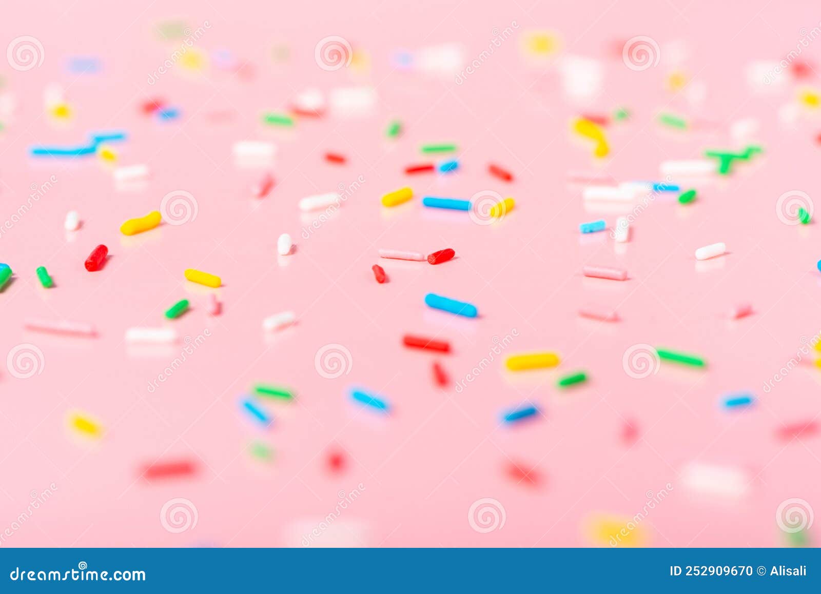 Colorful Sprinkles Over Pink Background, Decoration Stock Photo - Image ...