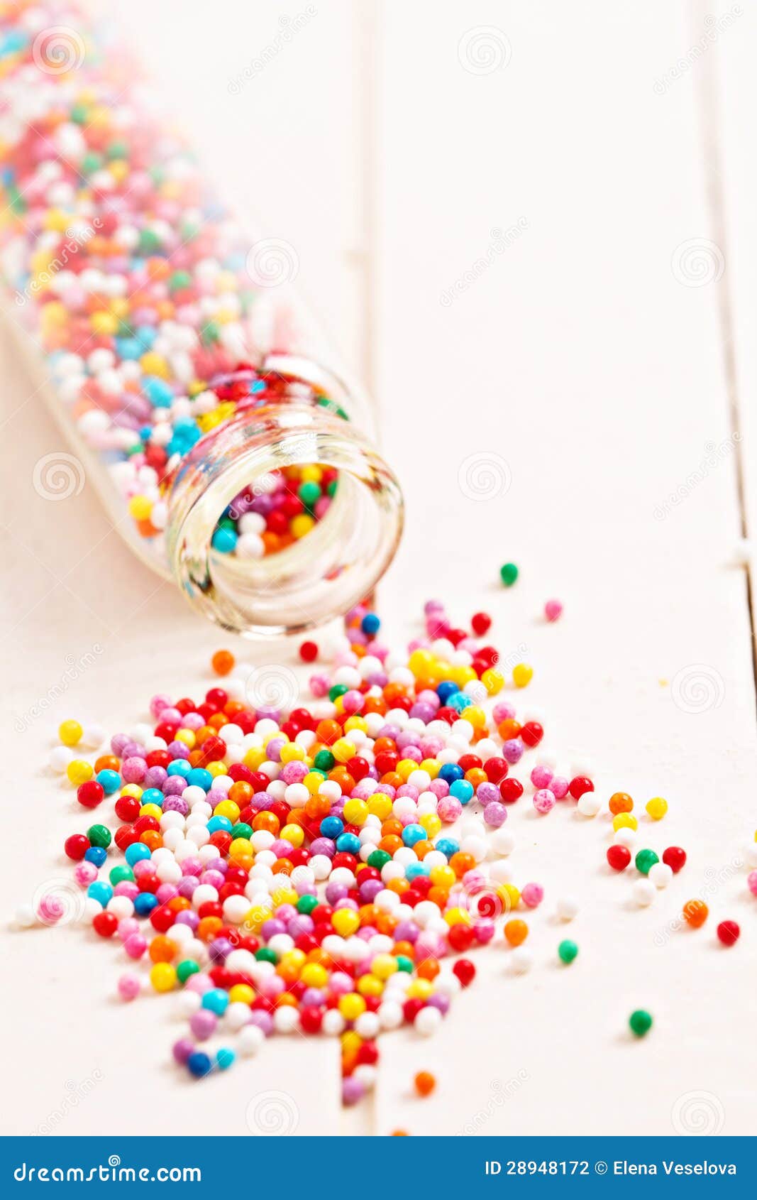 Colorful Sprinkles Spilled from a Jar Stock Photo - Image of green ...