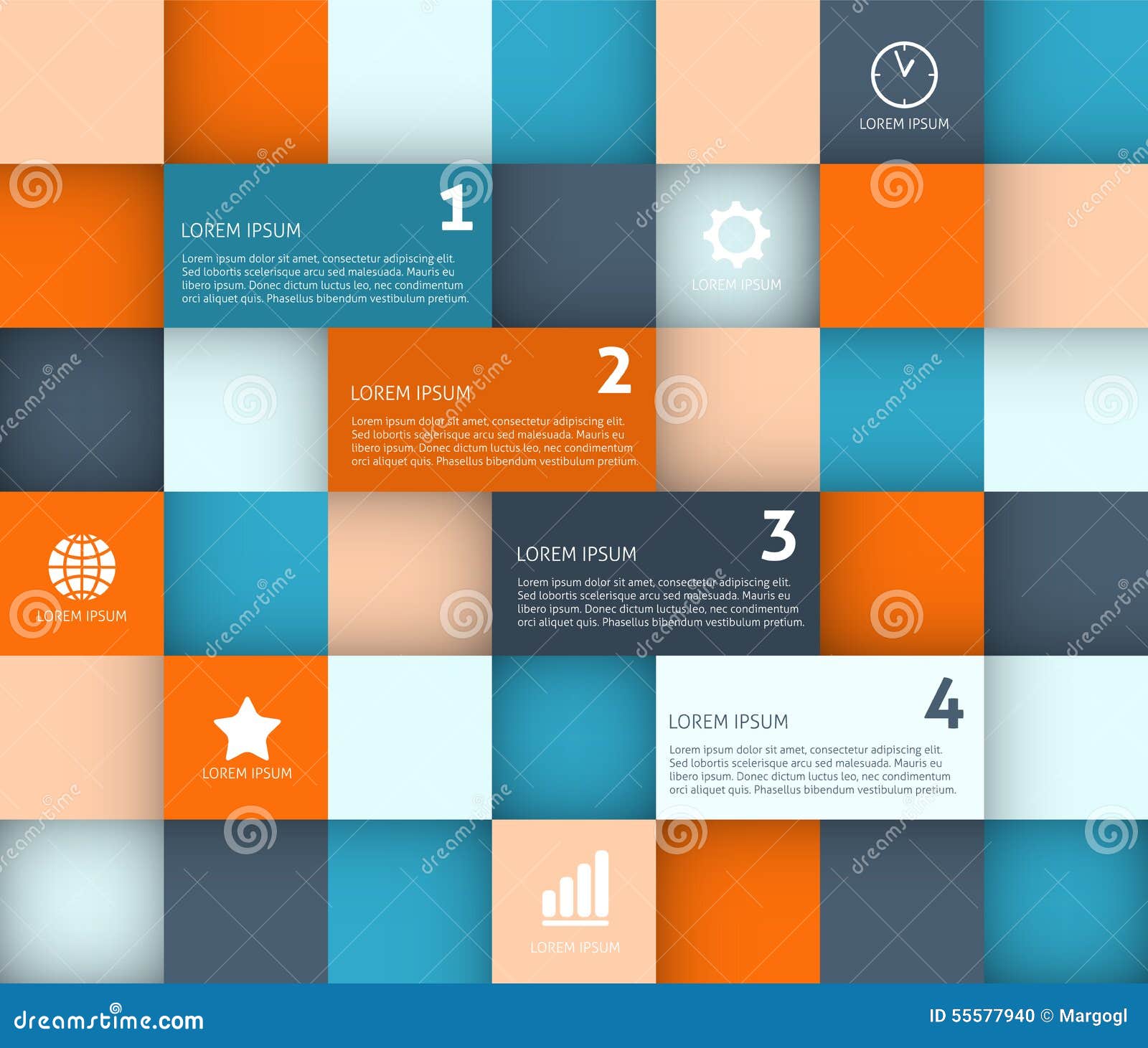 Colorful Square Box Template With Lid Vector Illustration ...