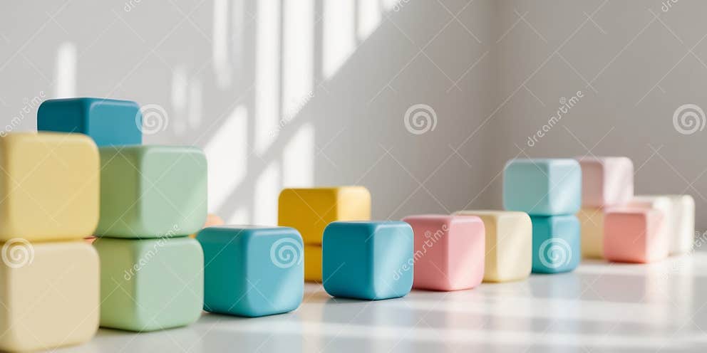 Colorful Square Blocks for Playful Learning. Stock Illustration ...