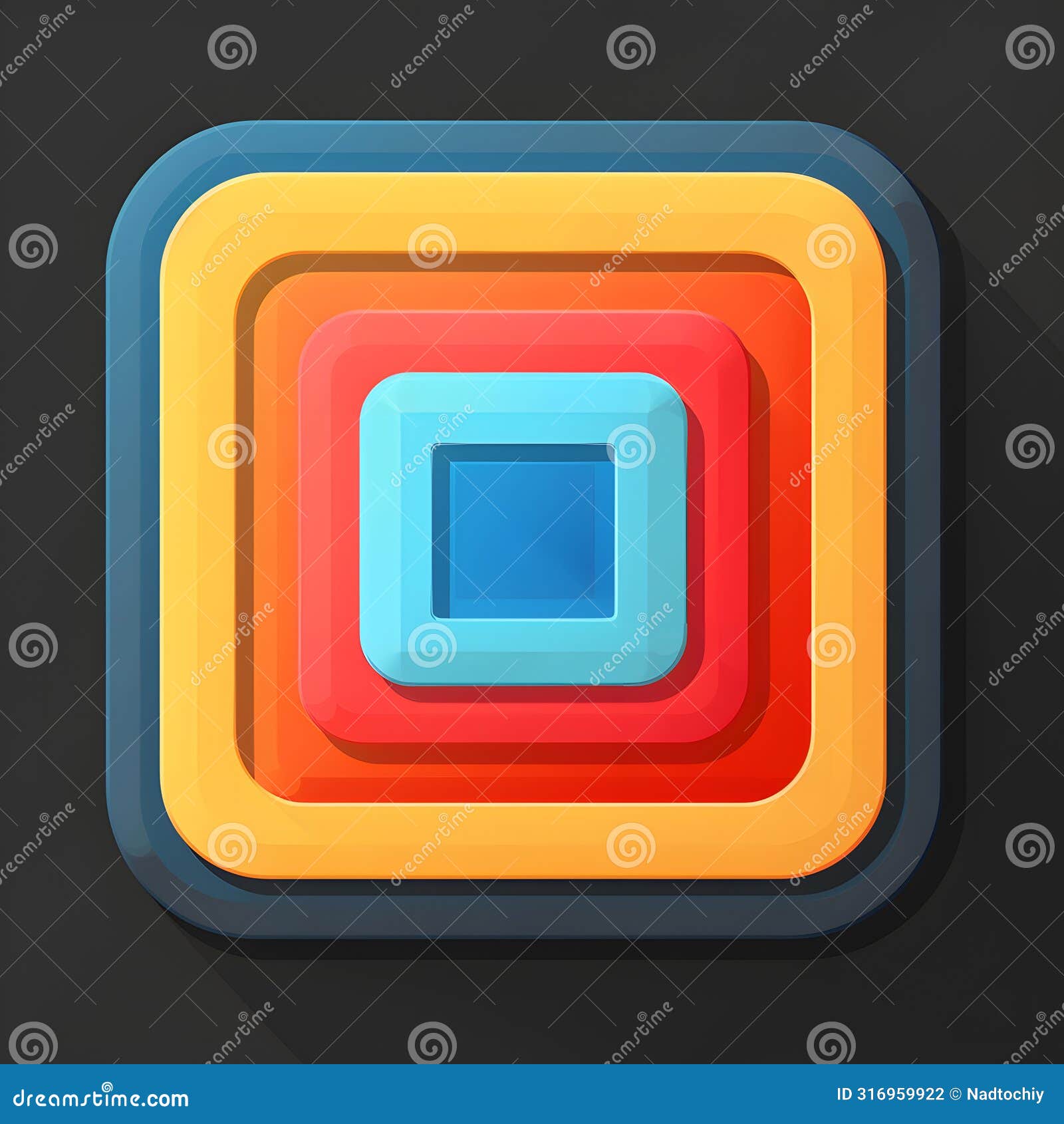 A Colorful Square with a Blue Square in the Middle Stock Photo - Image ...