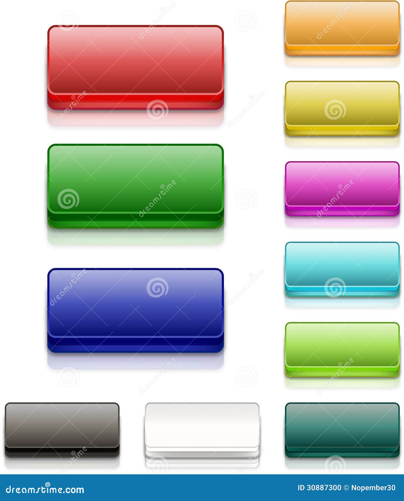 Colorful Square Buttons Blank Stock Vector - Illustration of ...