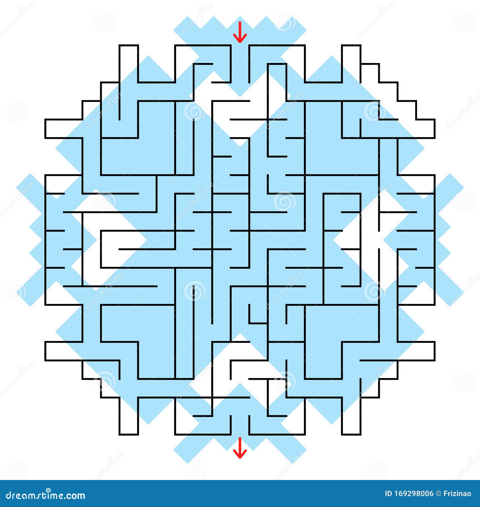 Colorful Square Fantastic Labyrinth with an Input and an Exit. Simple ...