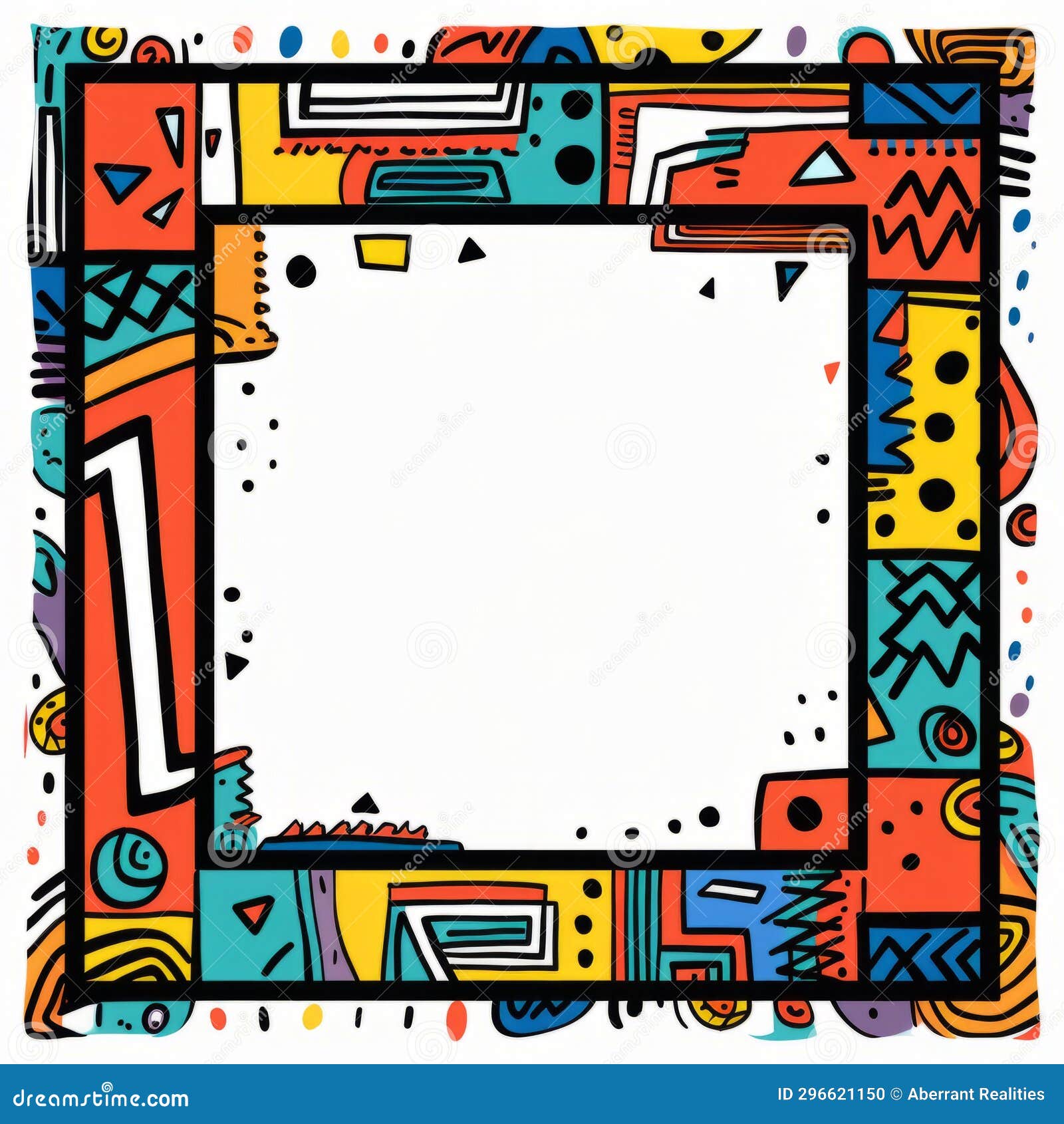 A Colorful Square Frame with an Abstract Design Stock Illustration ...