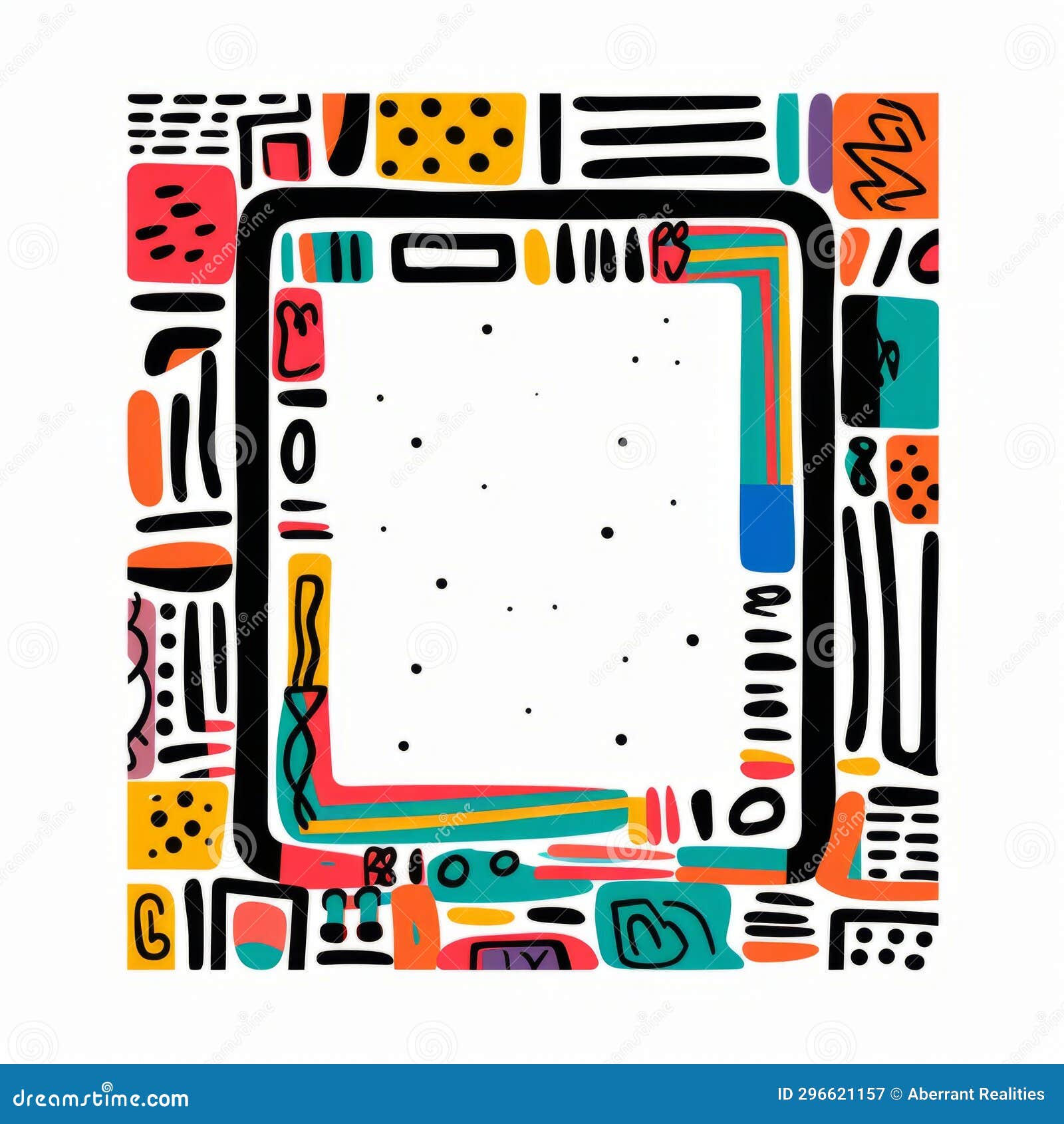 A Colorful Square Frame with an Abstract Design on it Stock ...