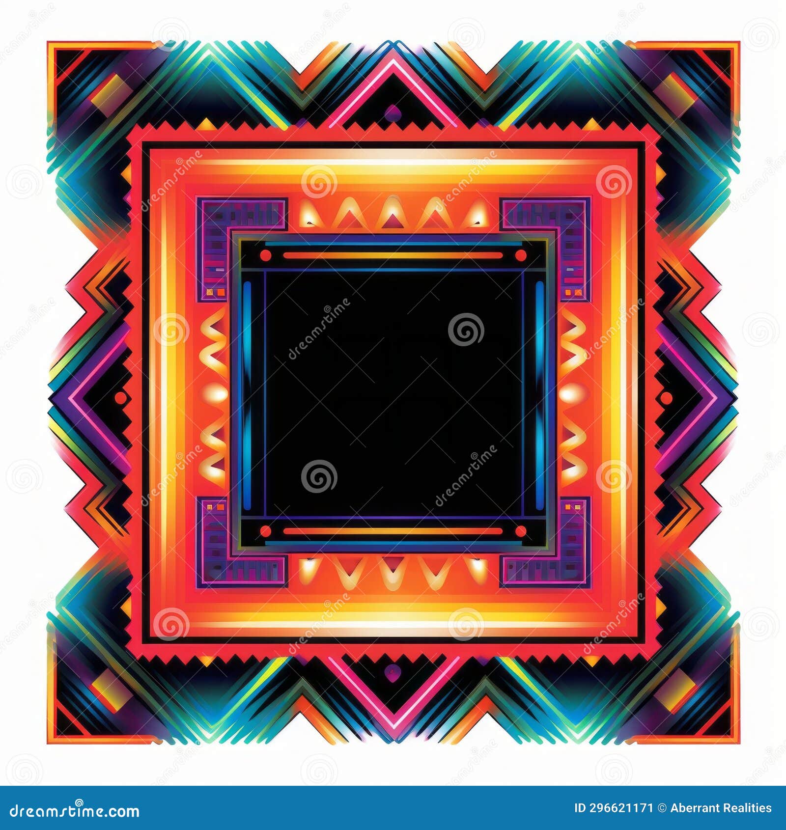 A Colorful Square Frame with an Abstract Design Stock Illustration ...