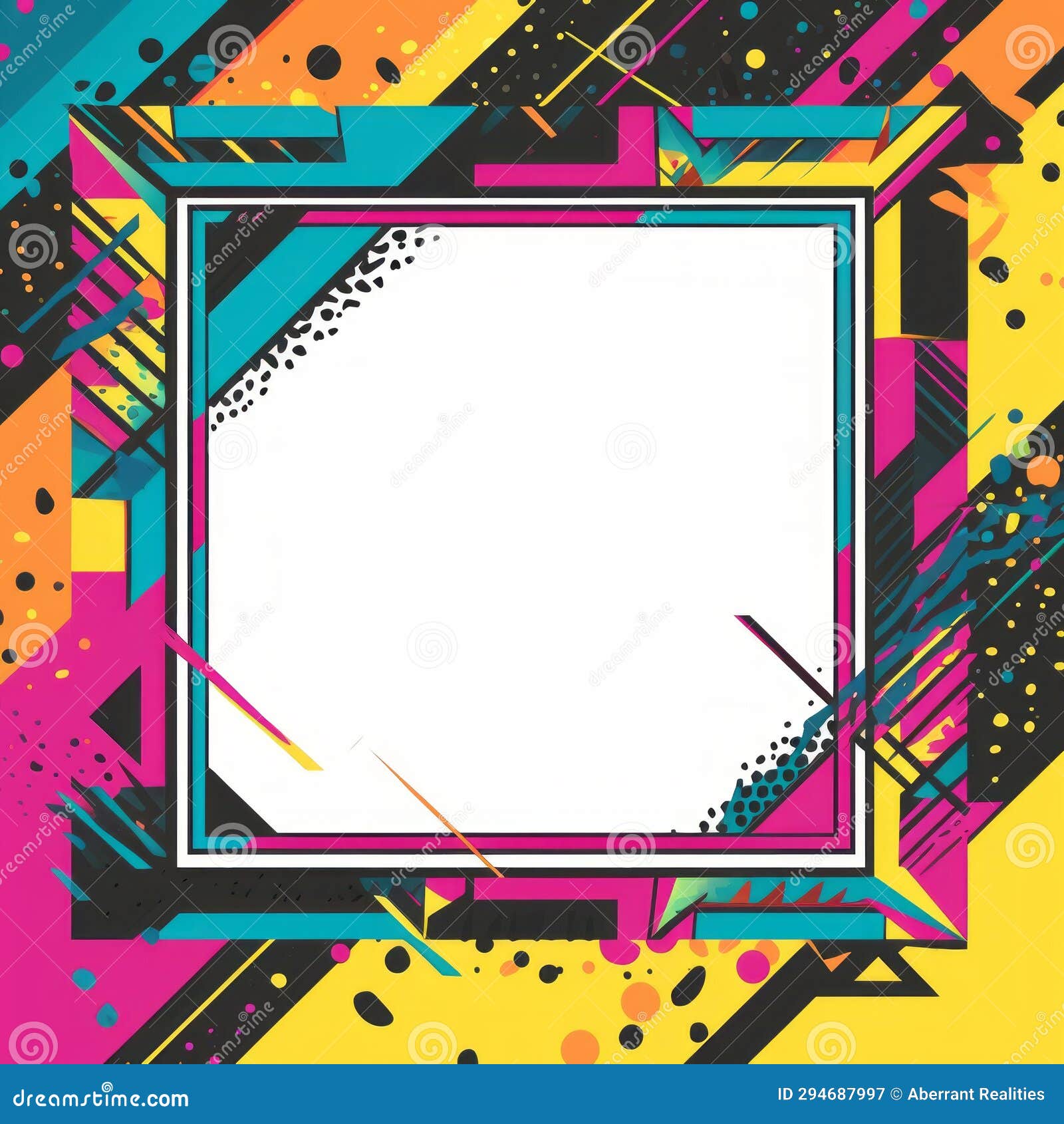 Colorful Square Frame on a Colorful Background Stock Illustration ...
