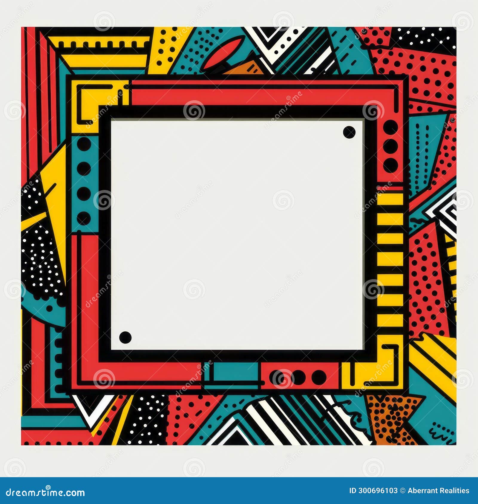 Colorful Square Frame on a Colorful Background Stock Illustration ...