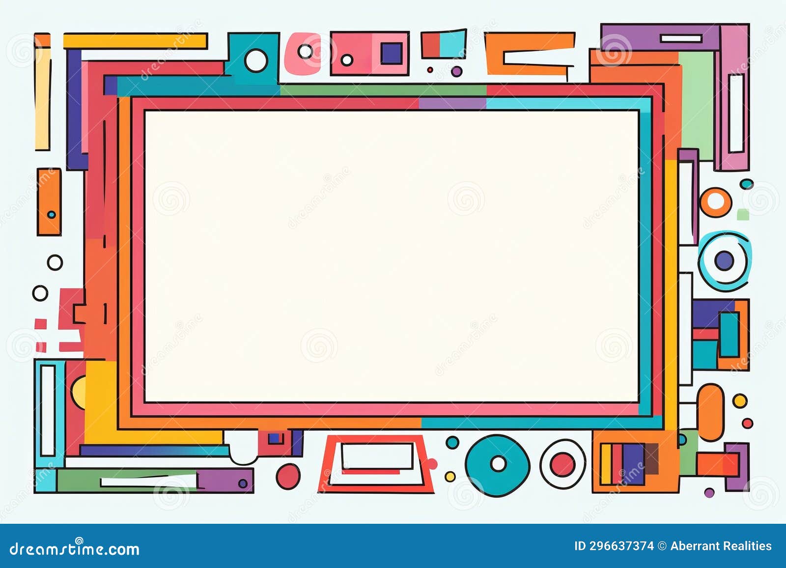 Colorful Square Frame on a Blue Background Stock Illustration ...