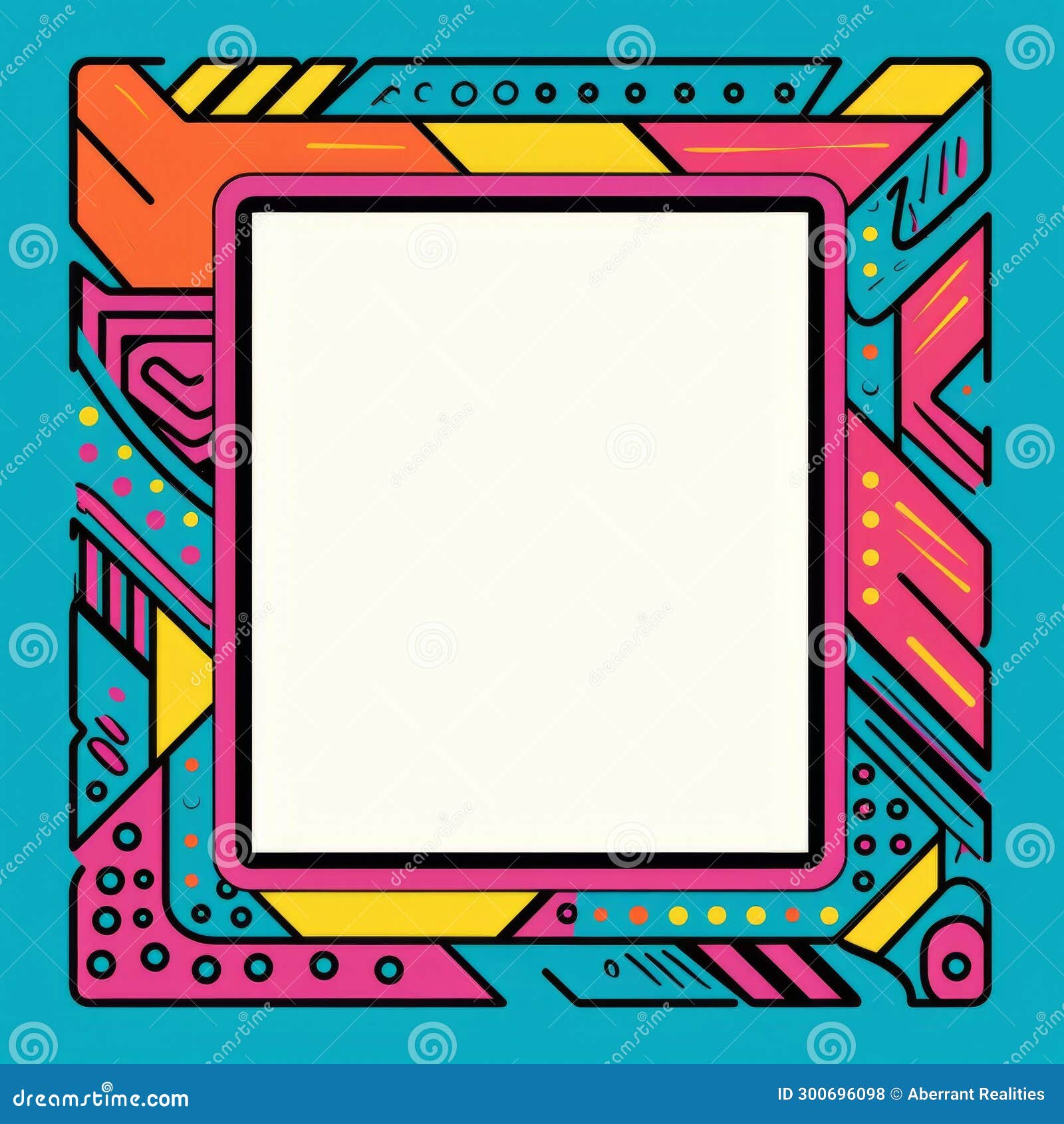 Colorful Square Frame on a Blue Background Stock Illustration ...