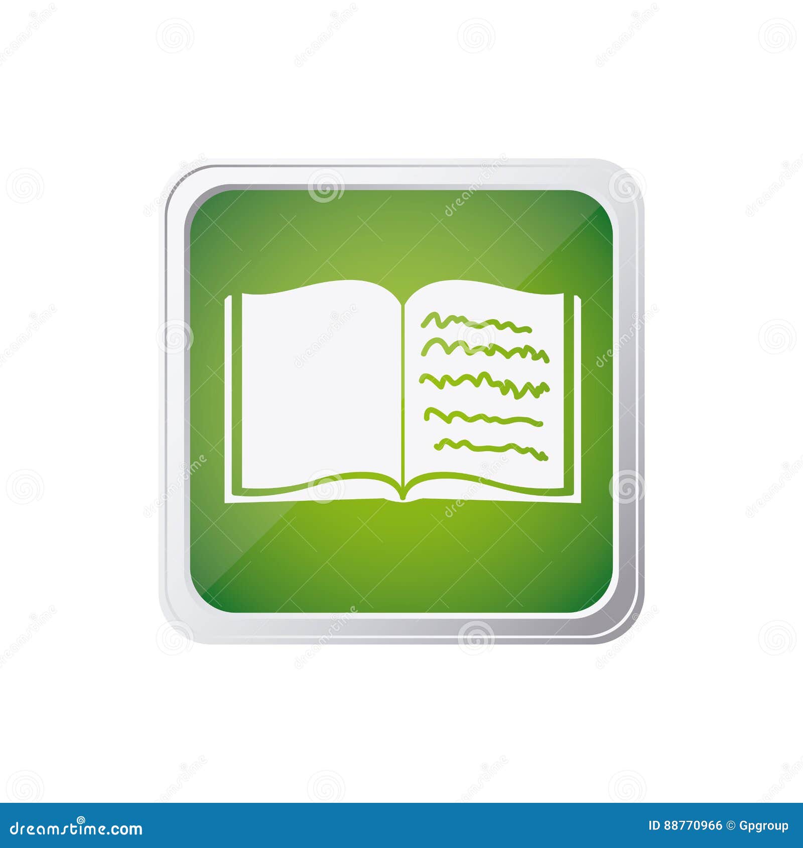 Colorful Square Frame Button with Text Notebook Open Stock Illustration ...