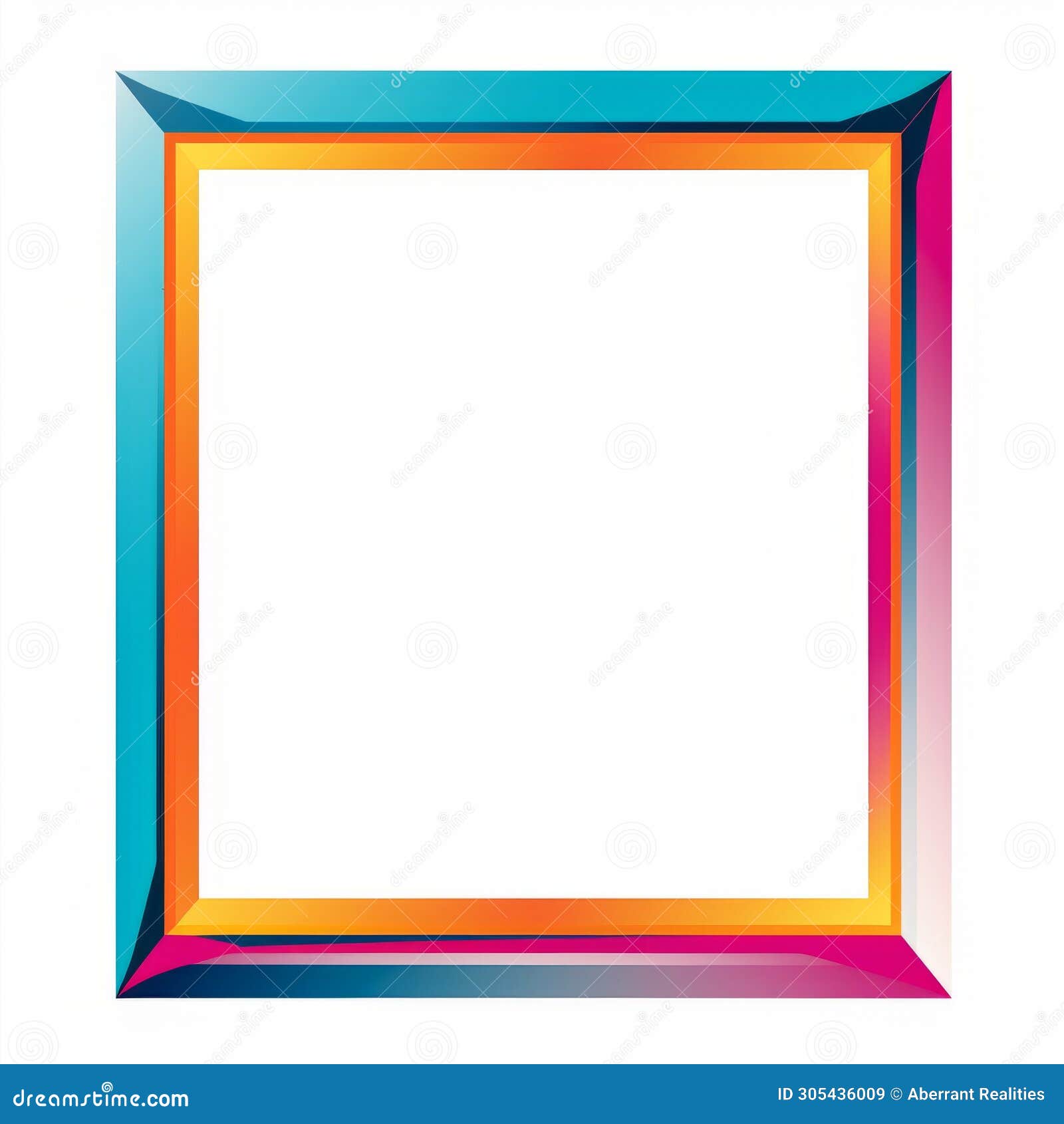 A Colorful Square Frame with an Orange and Blue Border Stock ...