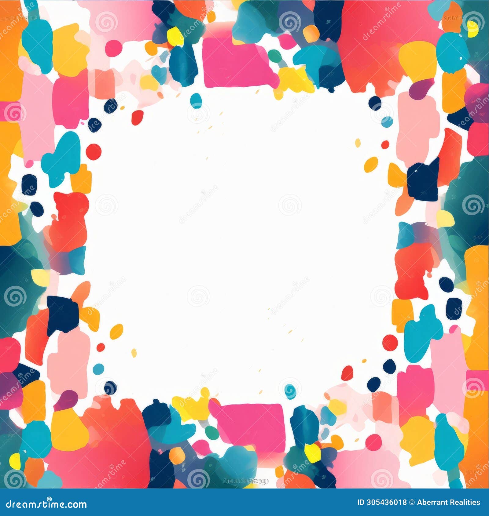 A Colorful Square Frame with Paint Splatters on it Stock Illustration ...