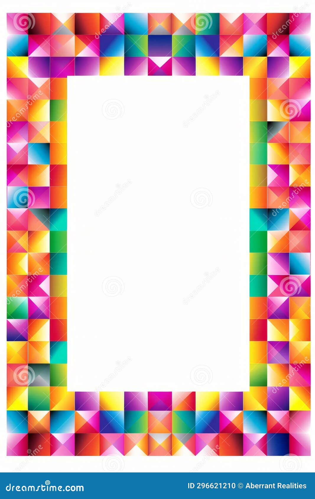 A Colorful Square Frame with Squares on a White Background Stock ...