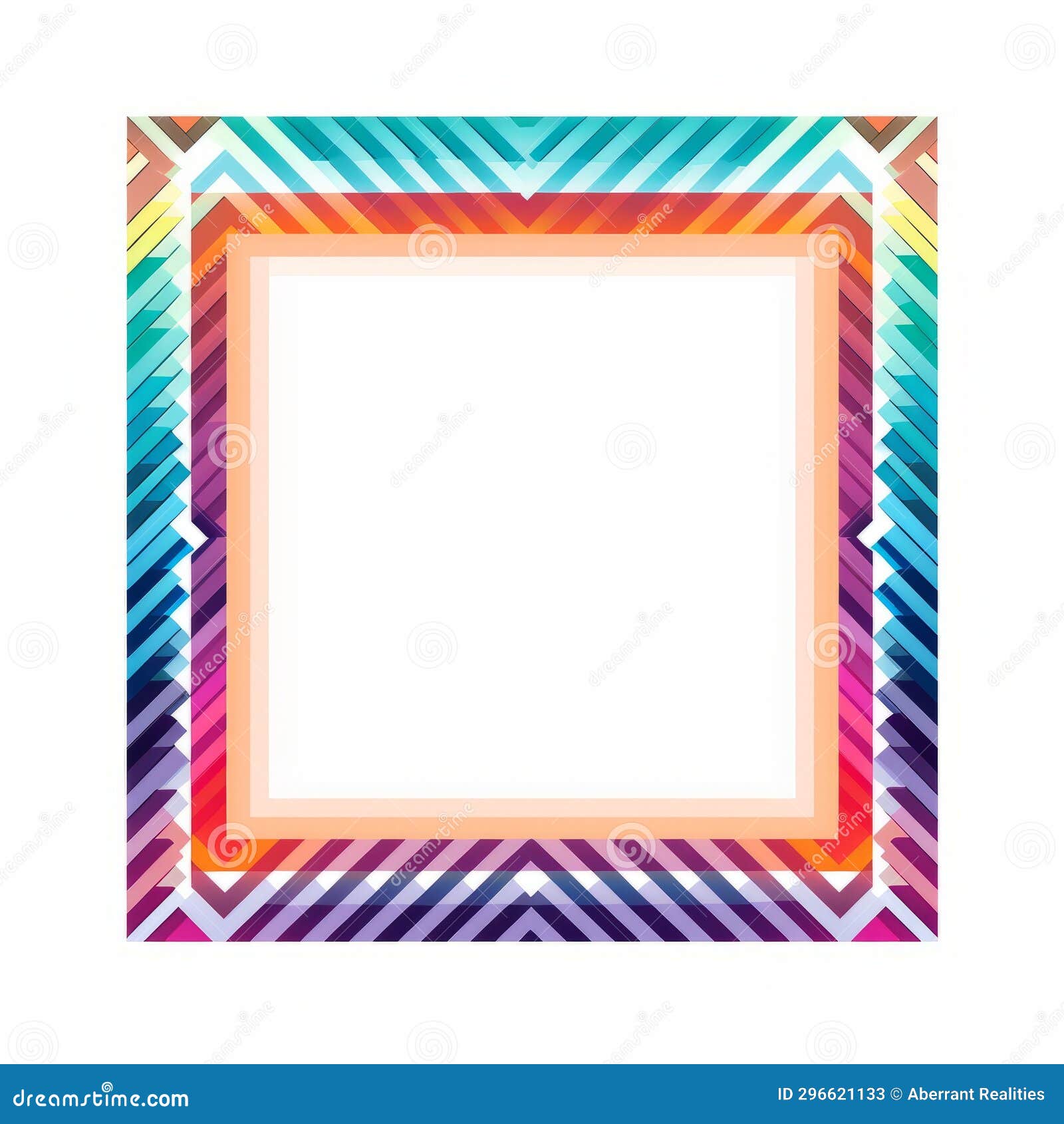 A Colorful Square Frame on a White Background Stock Illustration ...