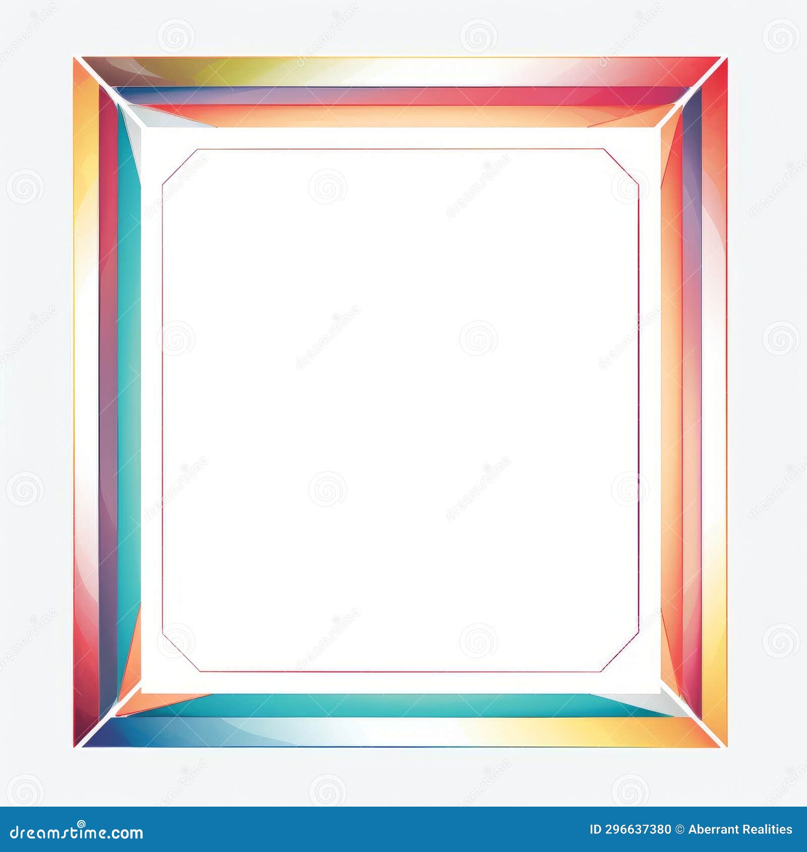 Colorful Square Frame on a White Background Stock Illustration ...