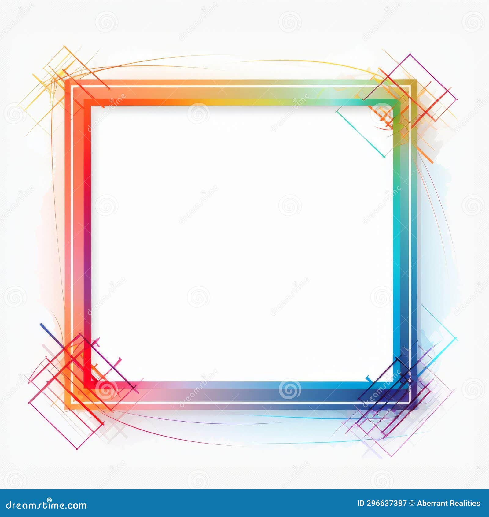Colorful Square Frame on a White Background Stock Illustration ...