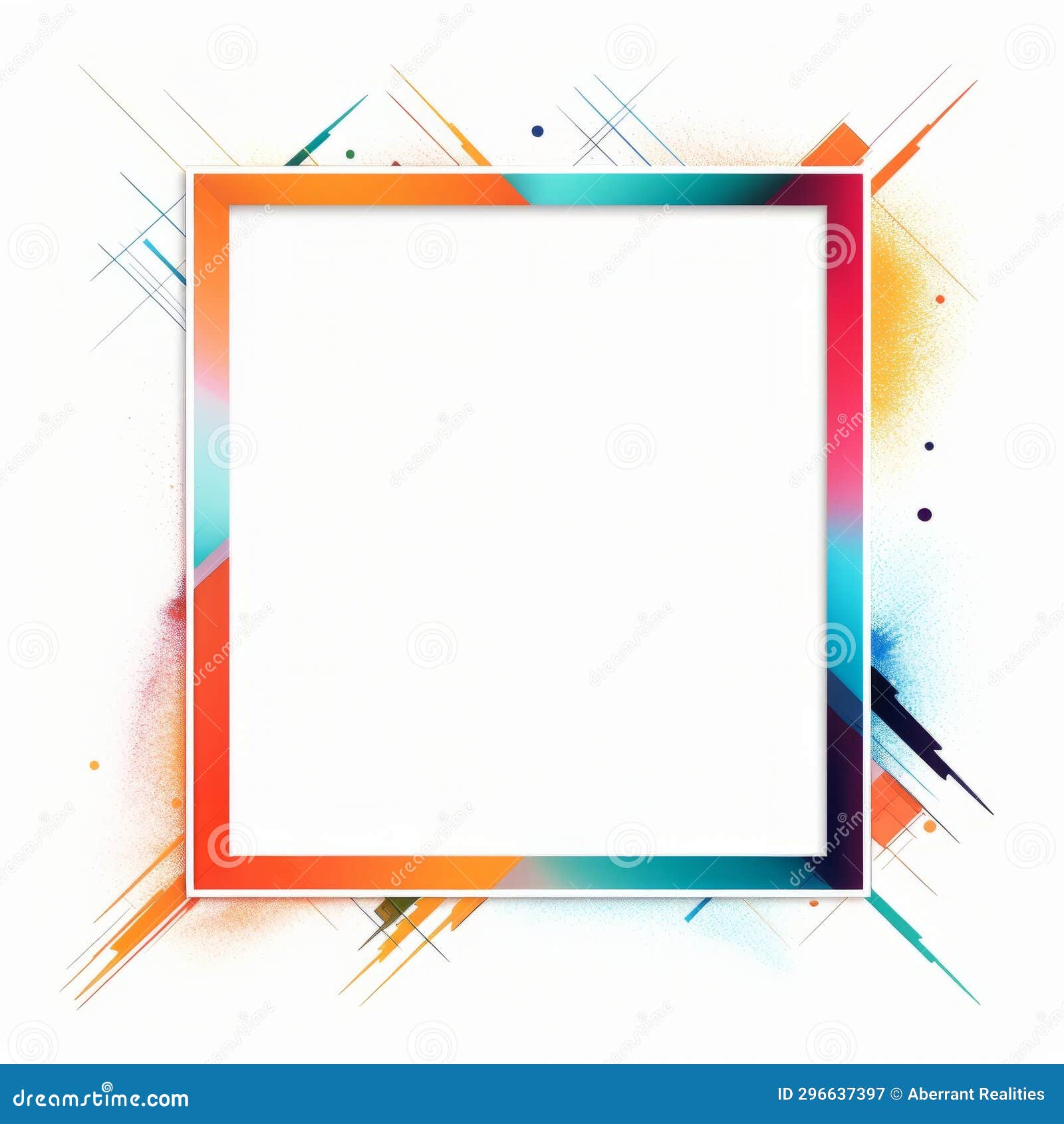 Colorful Square Frame on a White Background Stock Illustration ...