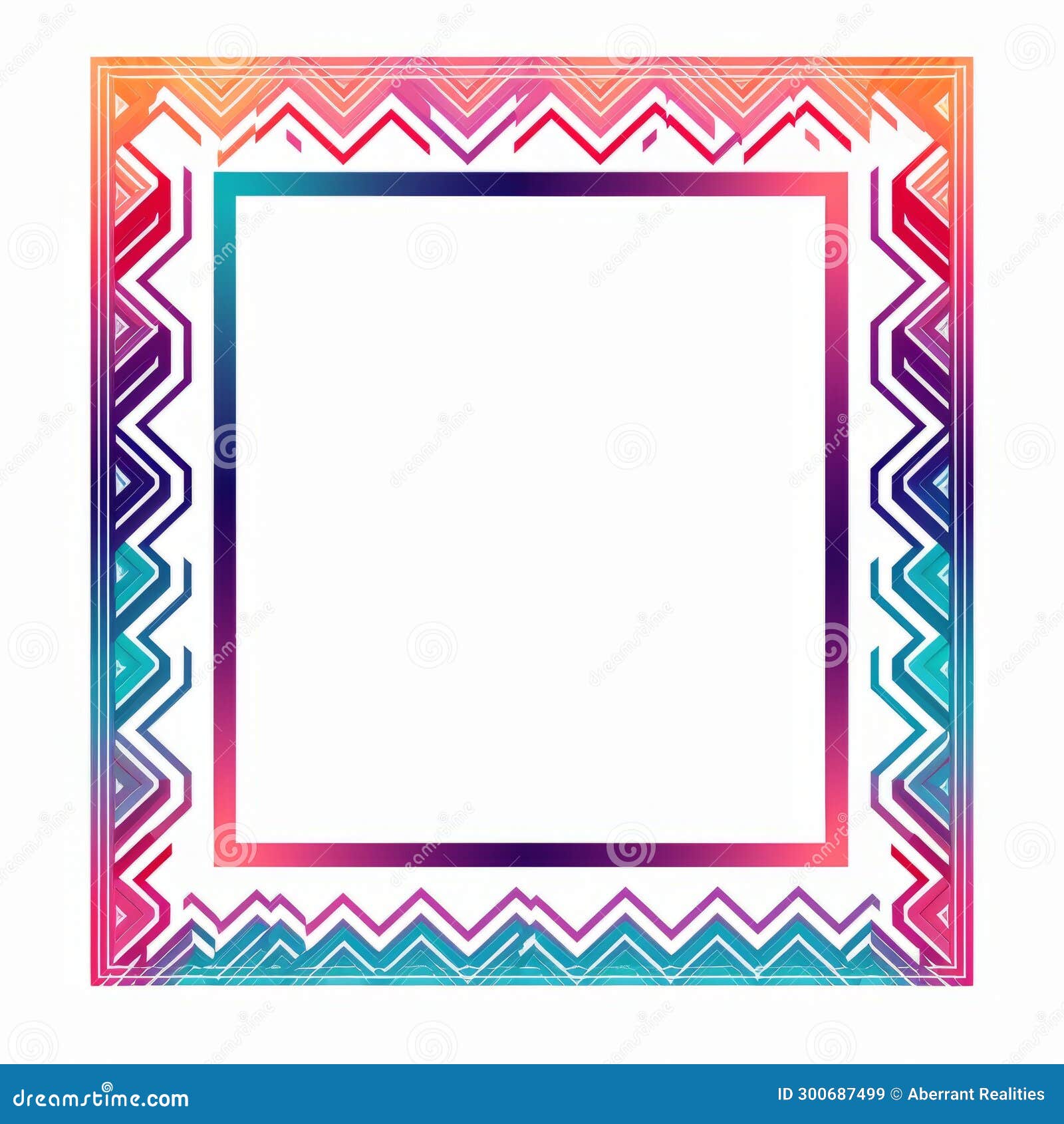 A Colorful Square Frame on a White Background Stock Illustration ...
