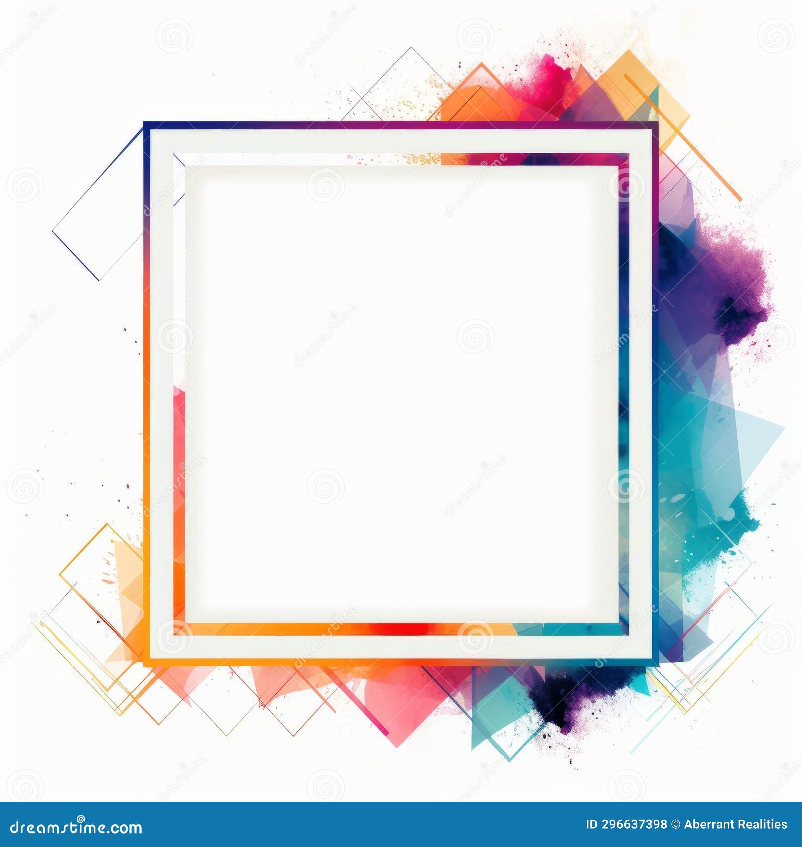 Colorful Square Frame on a White Background Stock Illustration ...